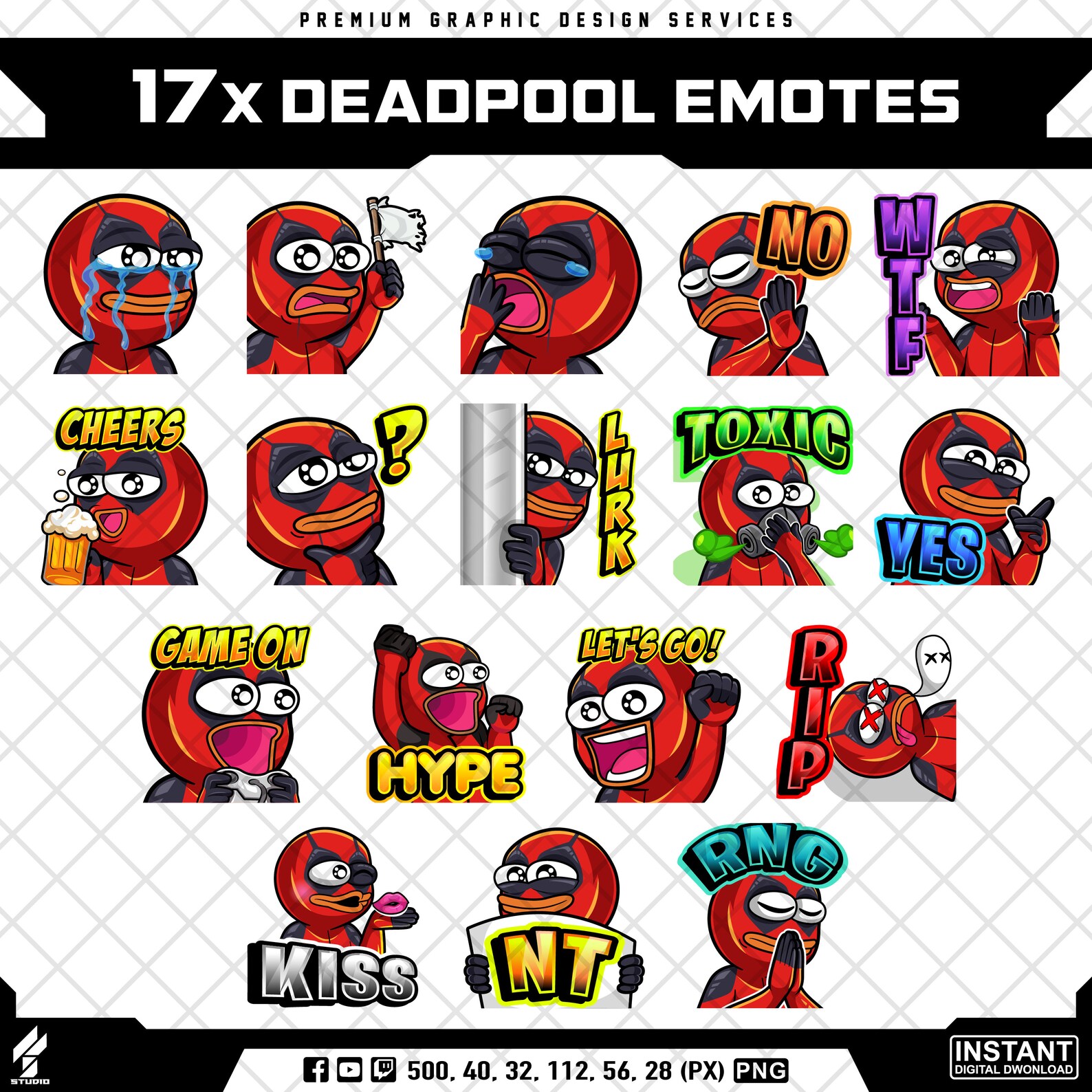 17x Deadpool Emotes Discord Emotes Youtube Emotes Facebook Emotes Cute ...