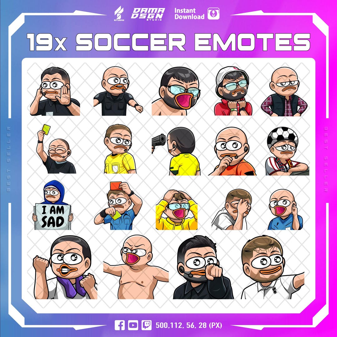 19x Soccer Referee Emotes: Twitch, Discord, Youtube, Facebook (PNG ...
