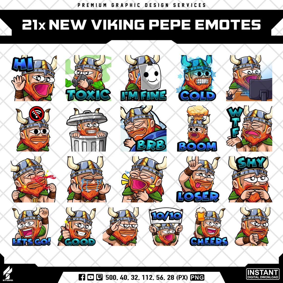 27x Viking Pepe Emotes | Discord Emotes | Youtube Emotes | Facebook ...