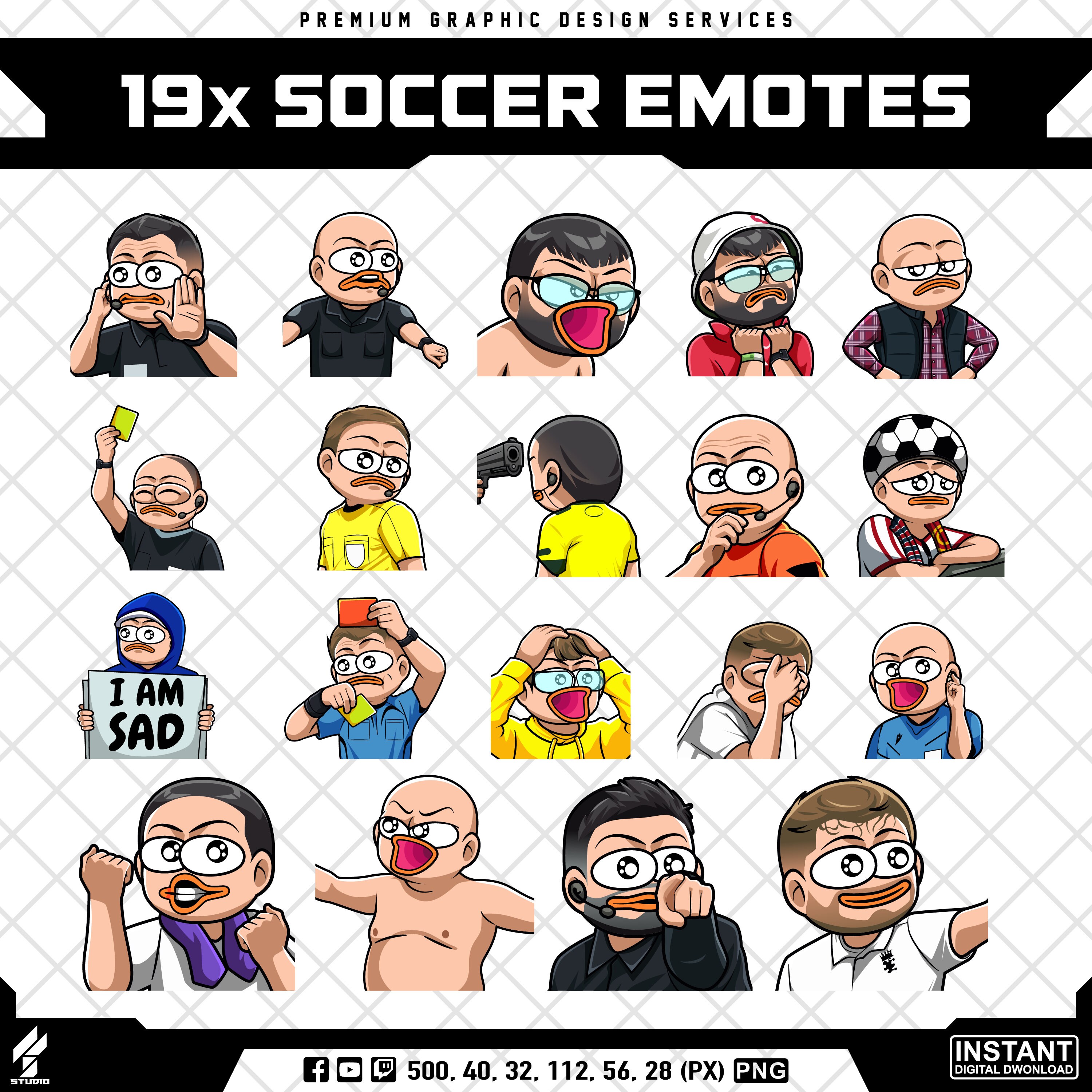 19x Soccer Referee Emotes FIFA Emotes Football Soccer Emotes Twitch ...