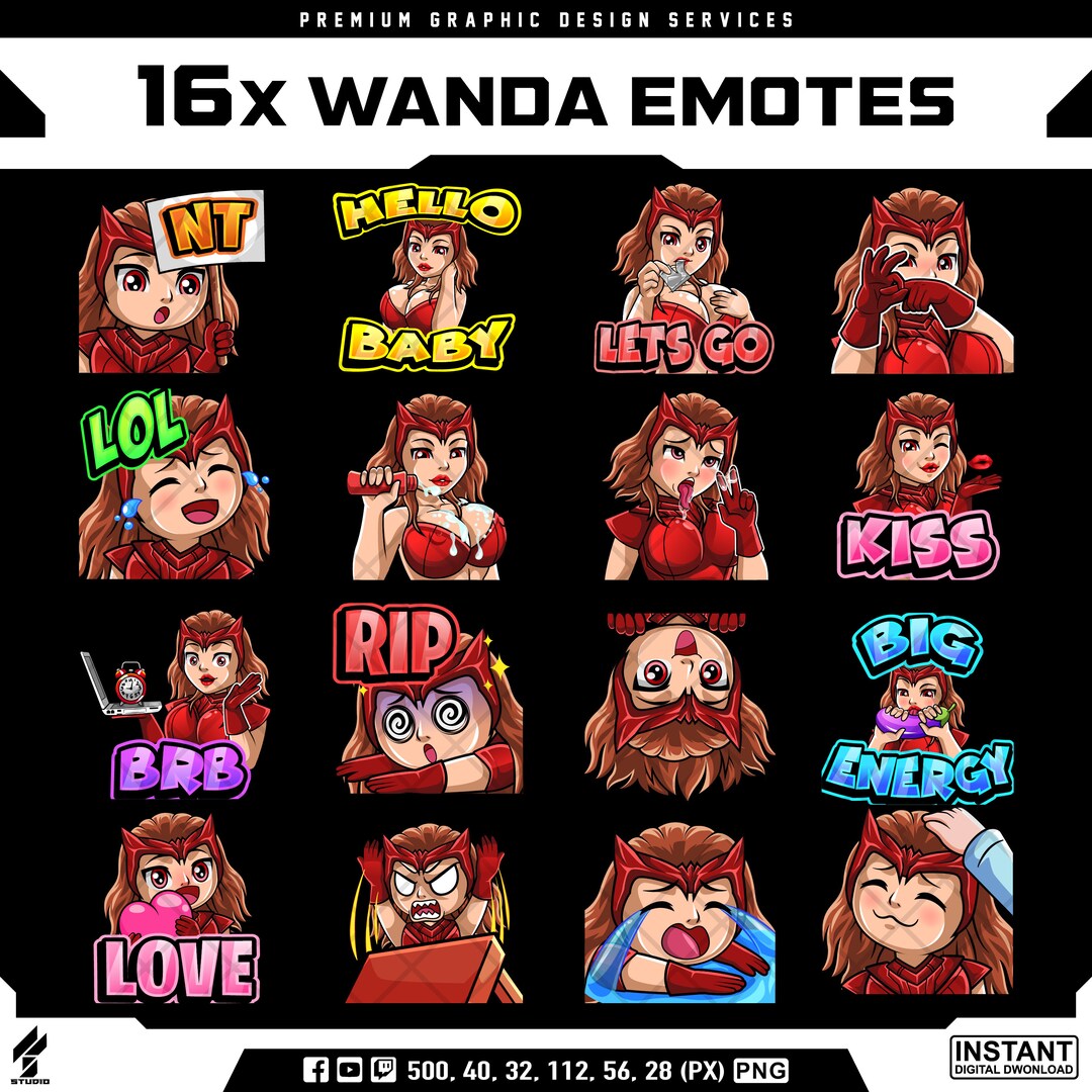 16x Scarlet Witch Emotes – Add Wanda’s Power to Your Stream | Twitch ...