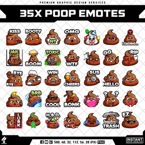 35x Funny Poop Emojis: Twitch, Discord, Youtube, Facebook (instant ...
