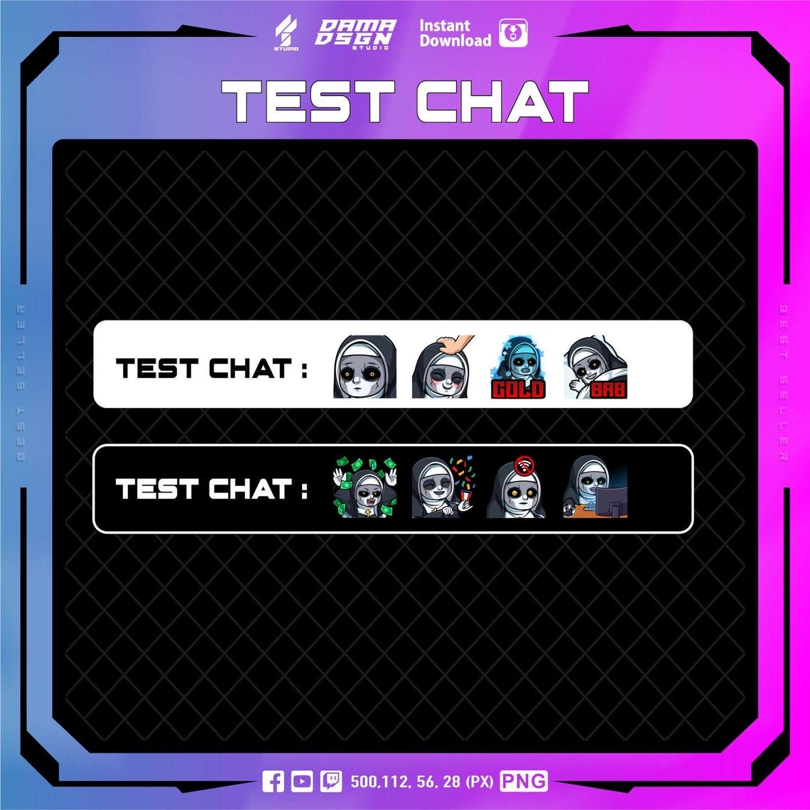 31x the Nun Conjuring Emotes: Scary Streamer Designs (digital Files PNG ...