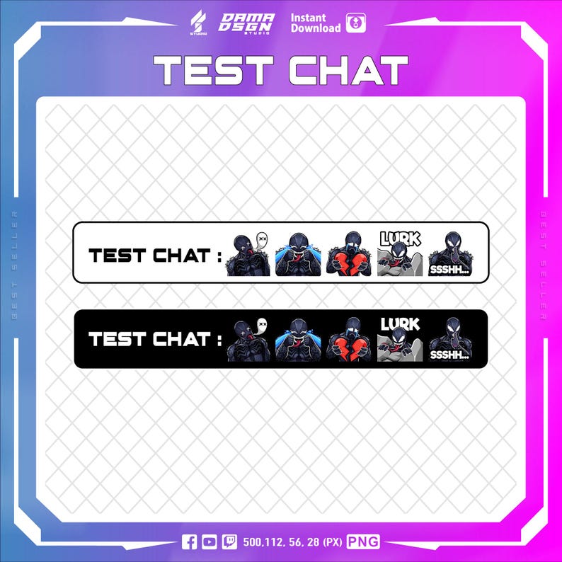 53x Venom Emotes: Dark Symbiote Graphics for Twitch & Discord - Etsy