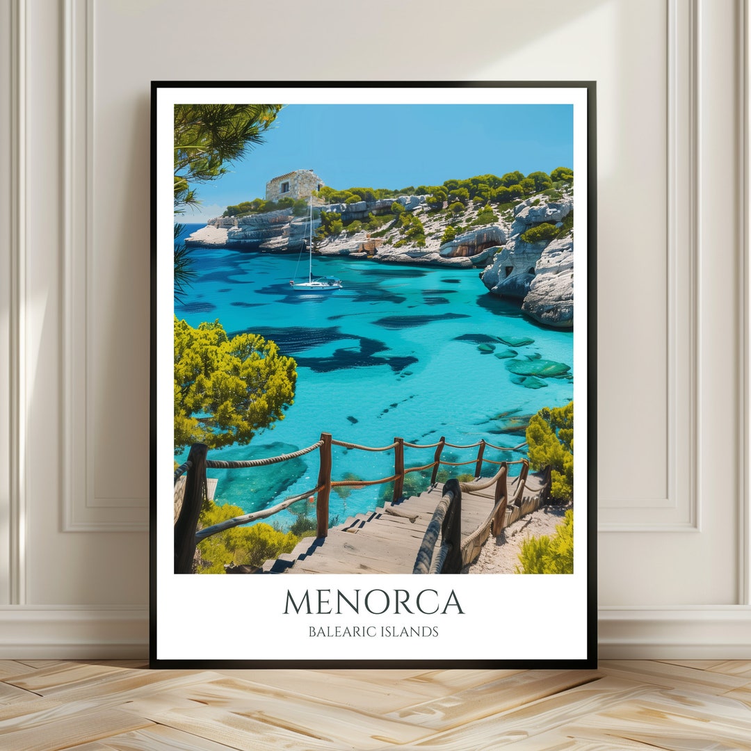 Menorca Travel Poster | Art Print Balearic Island | Balearic Wall Art ...