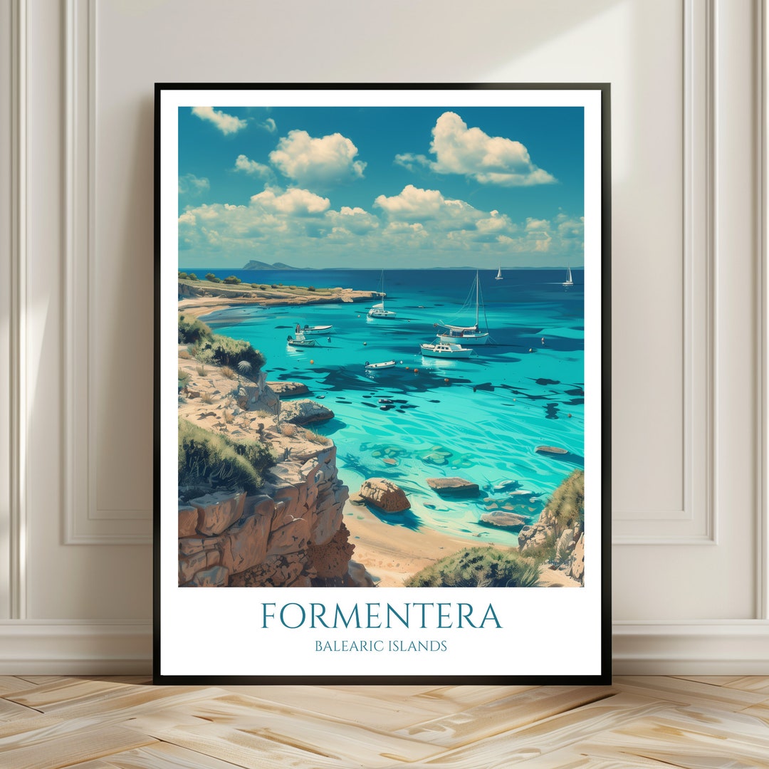 Formentera Travel Poster | Art Print of the Caribbean of the ...