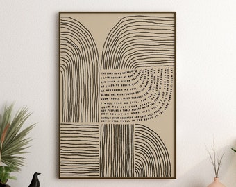 Psalm 23 the Lord is My Shepherd, Bible Verse Wall Art, Printable ...