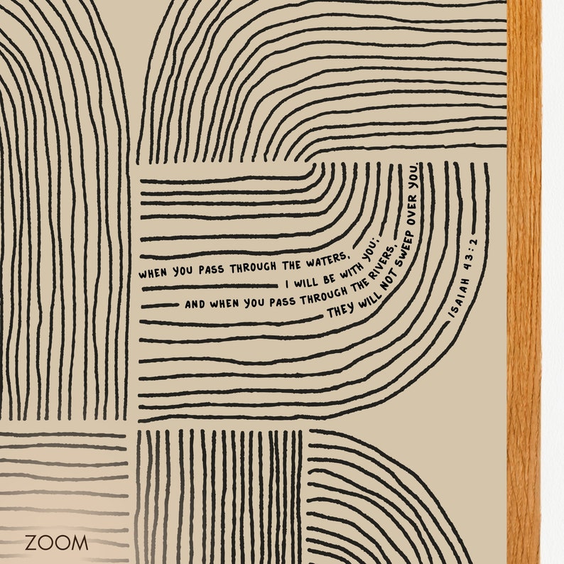 Isaiah 43:2, Bible Verse Poster, When You Go Through the Waters ...