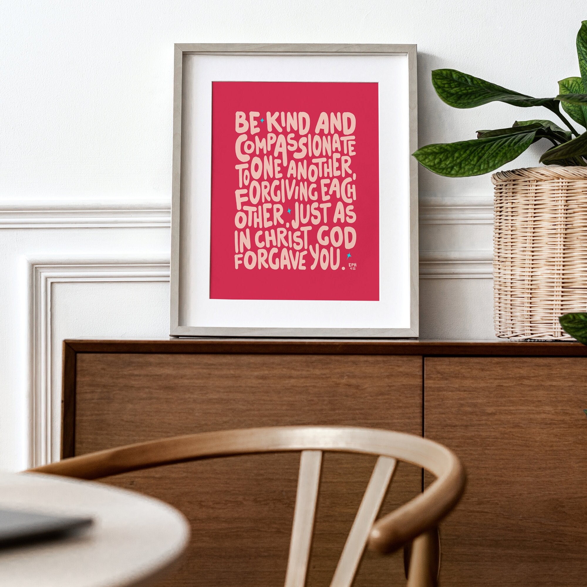Ephesians 4:32 Pink, Digital Download, Compassion, Verse Printable Wall ...