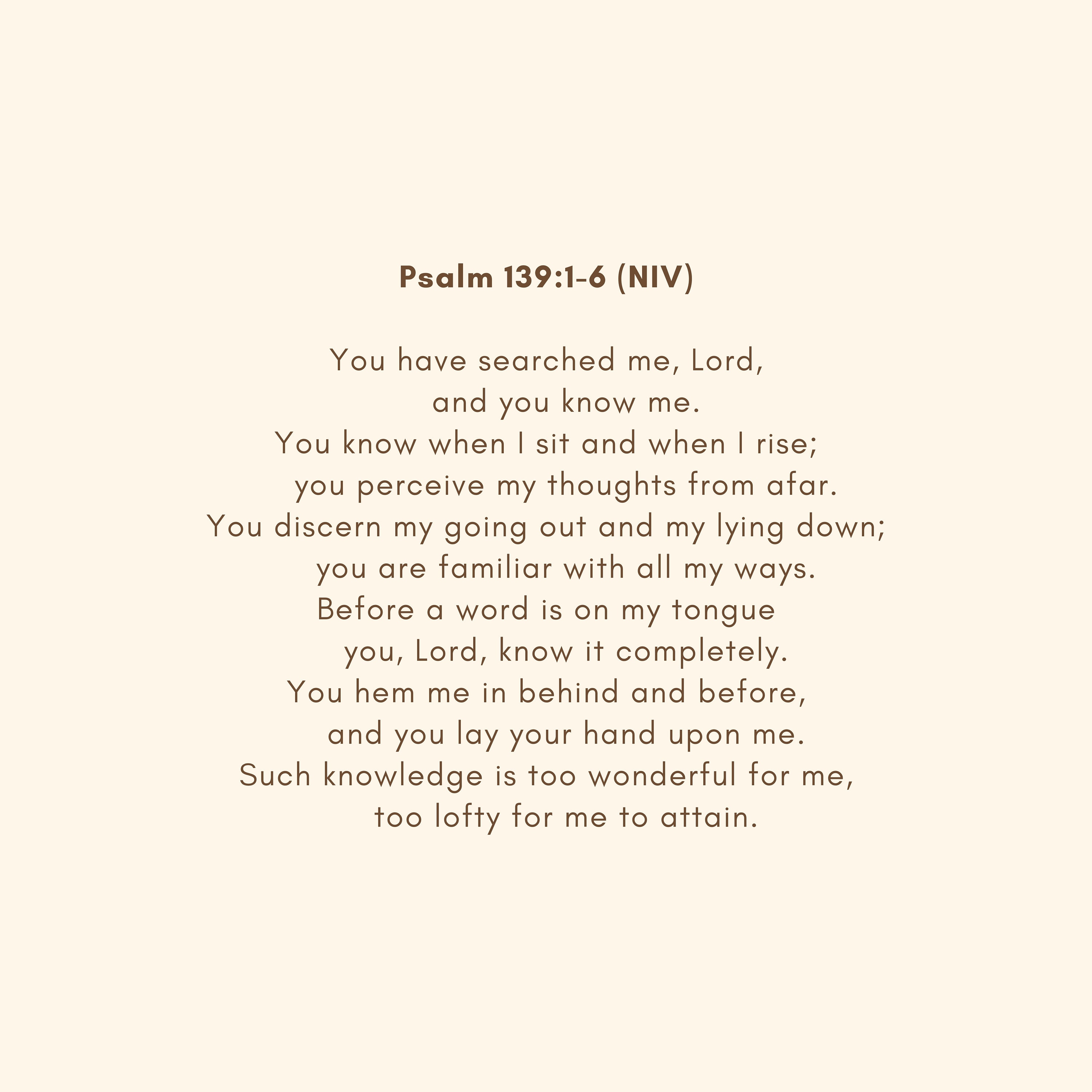 Psalm 139:1-6, Faith Print, Instant Download, Bible Verse Print, Scripture Wall Art, Christian ...