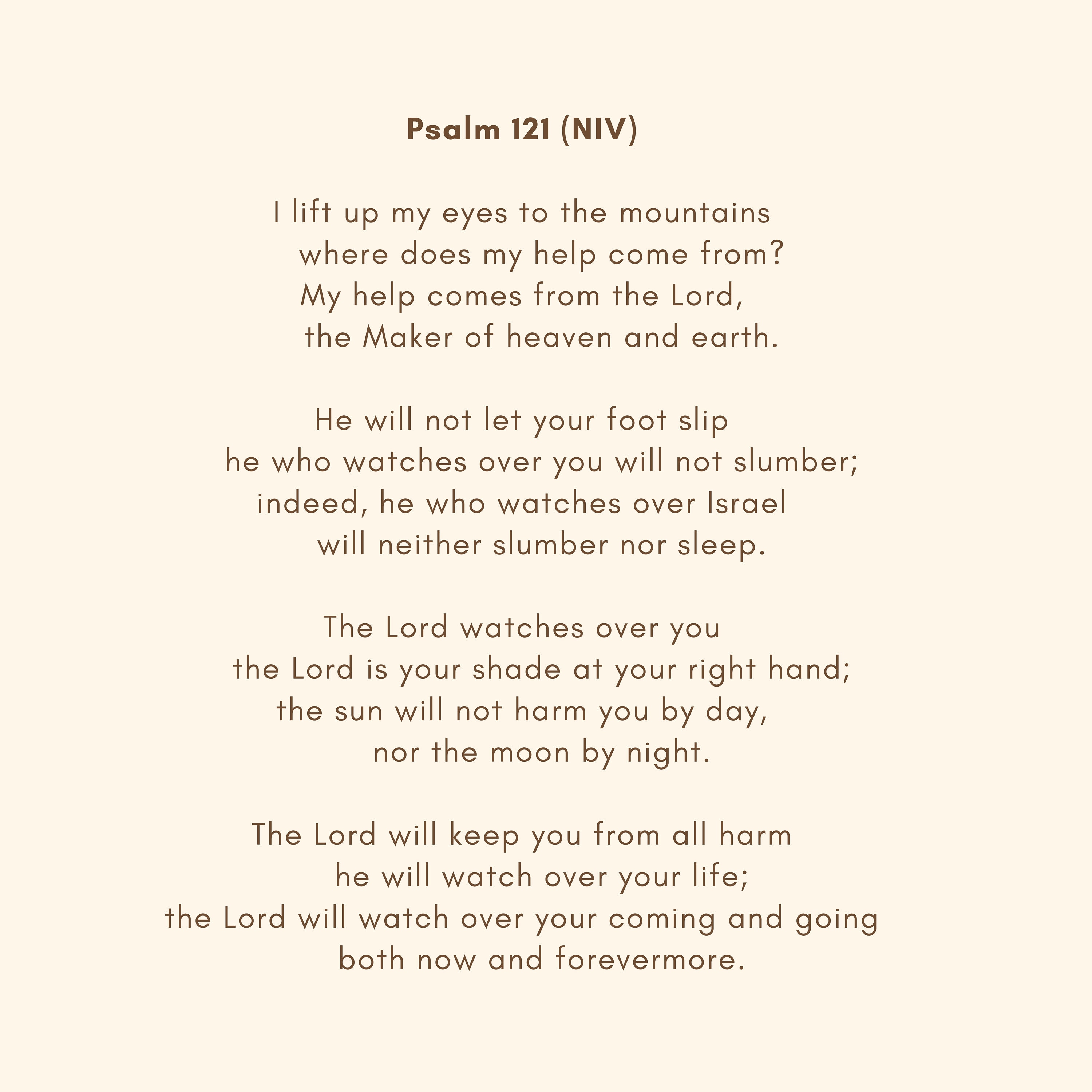 Psalm 121, Digital Print, Modern Bible Verse, Scripture Wall Art ...