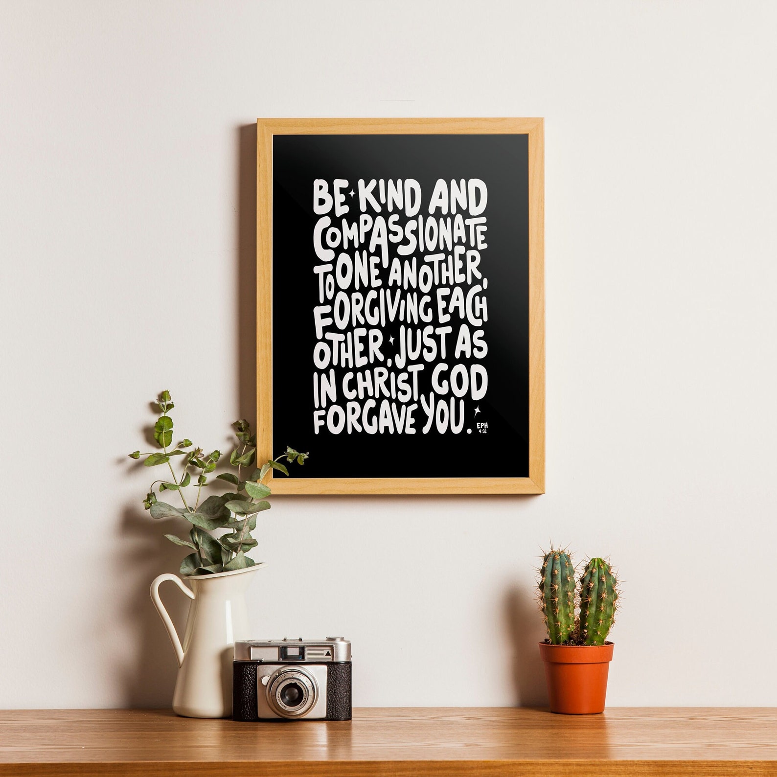 Ephesians 4:32 Black and White, Digital Download, Compassion, Verse ...