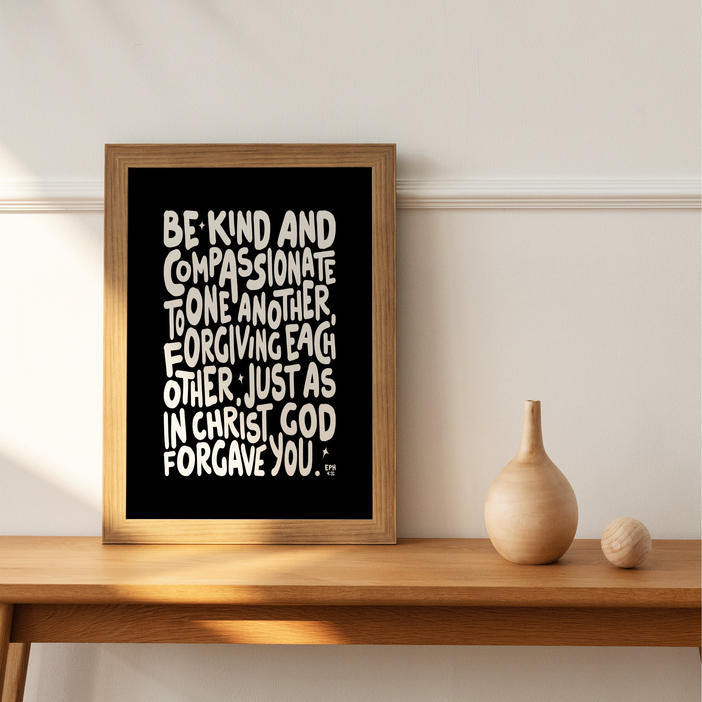 Ephesians 4:32 Black and White, Digital Download, Compassion, Verse ...