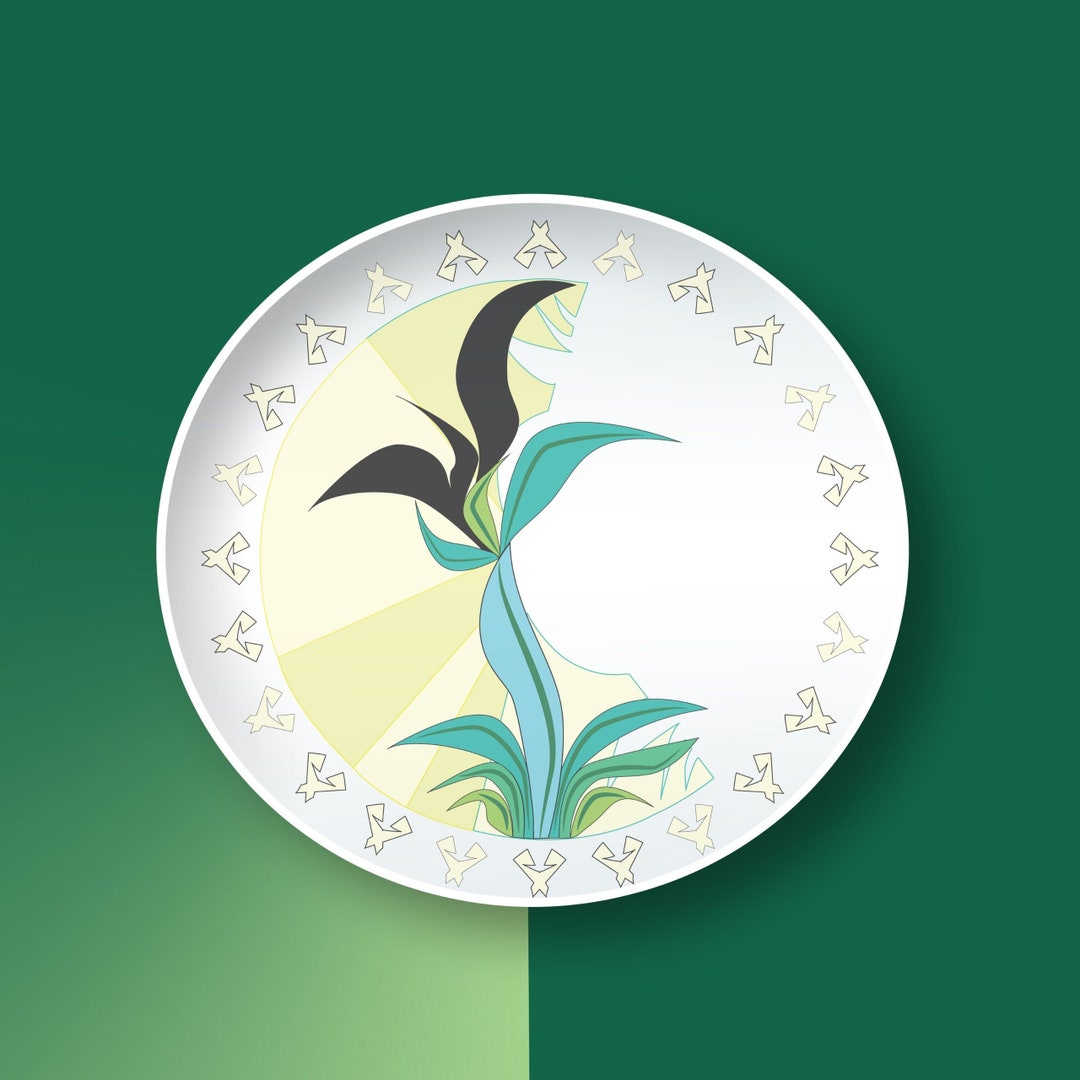 Bird Pattern,bird Plate Pattern ,green Leaf Pattern,printable Plate ...