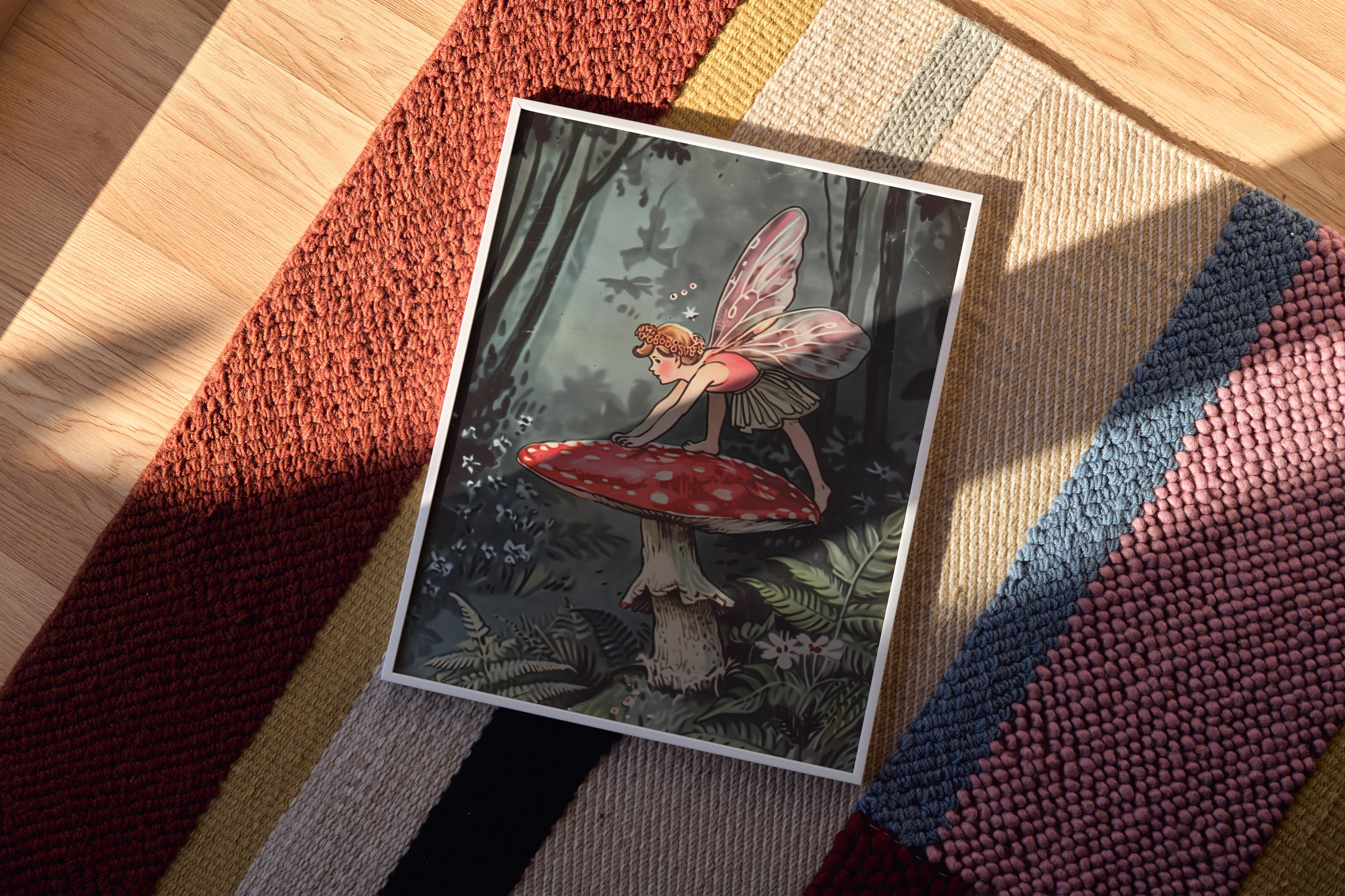 Fairy Climbing Toadstool Storybook Illustration Printable | Fairytail ...