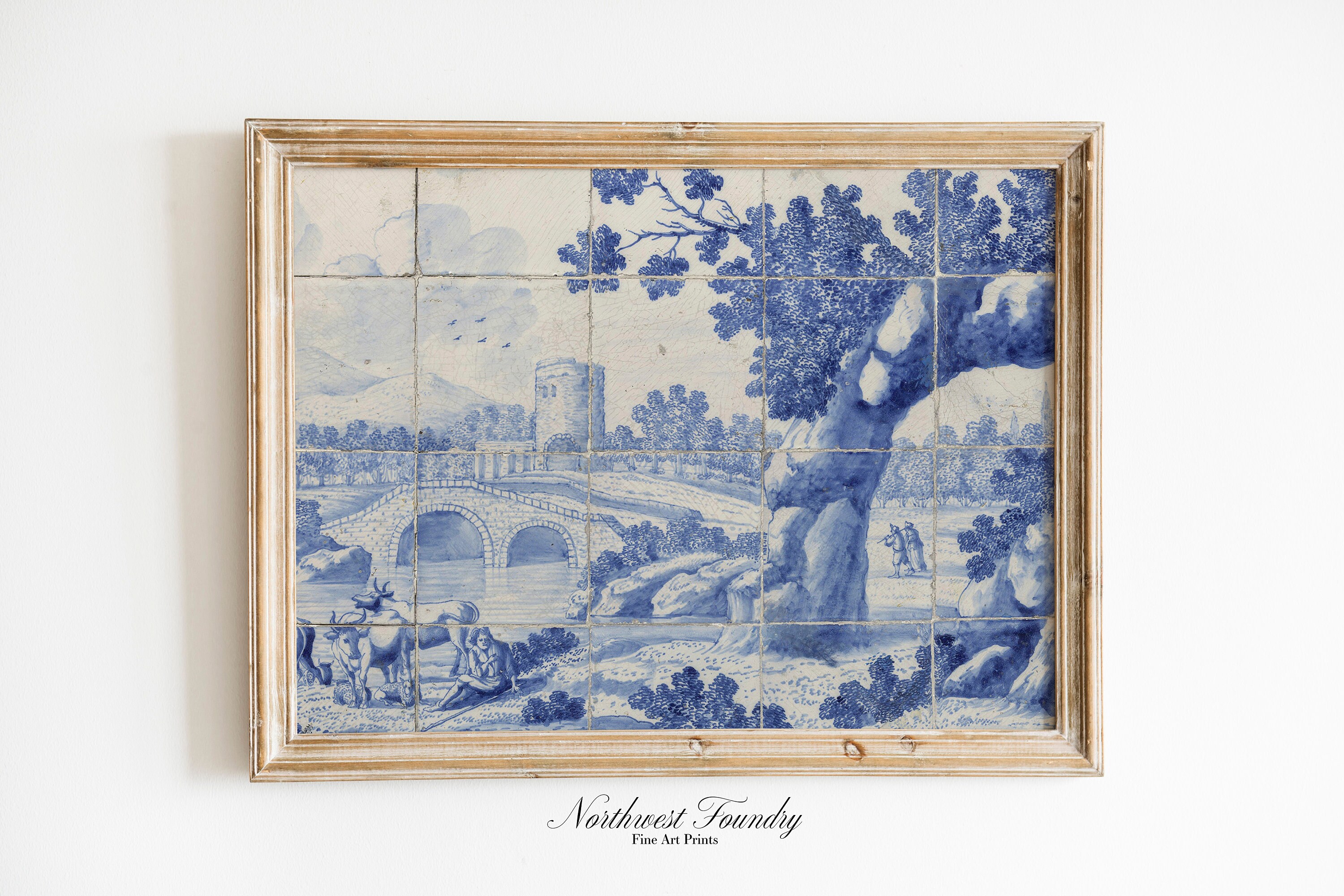 Delft Blue Tile Dutch Landscape From the 18th Century Antique Dutch ...