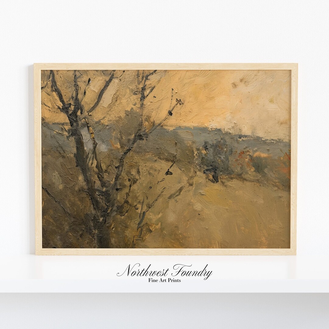 Earth Tone Landscape Vintage Digital Print Download, Oil Painting - Etsy