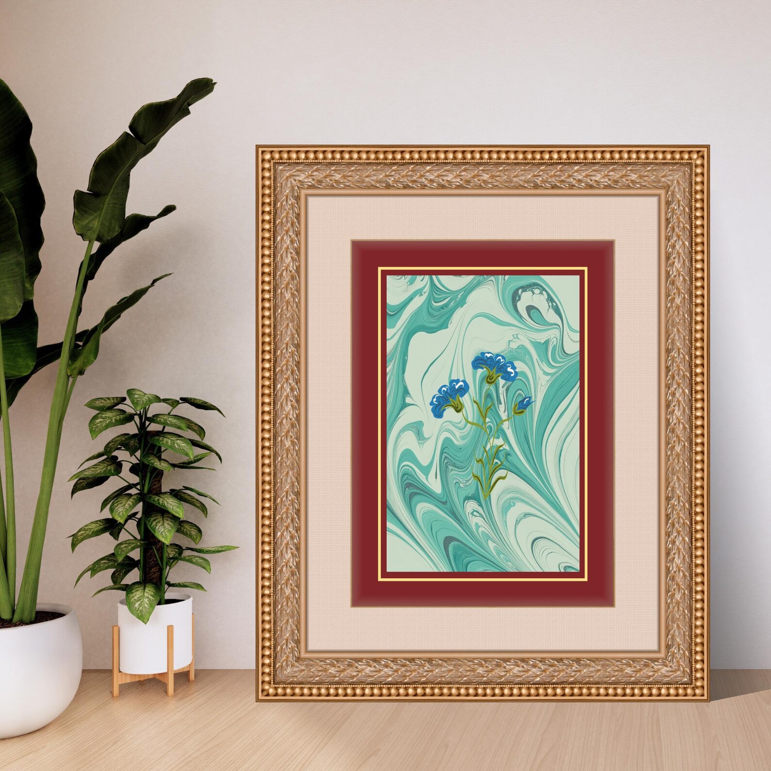 Turkish Ebru Art Print / Printable Marbling Wall Art / Fluid Home Decor ...