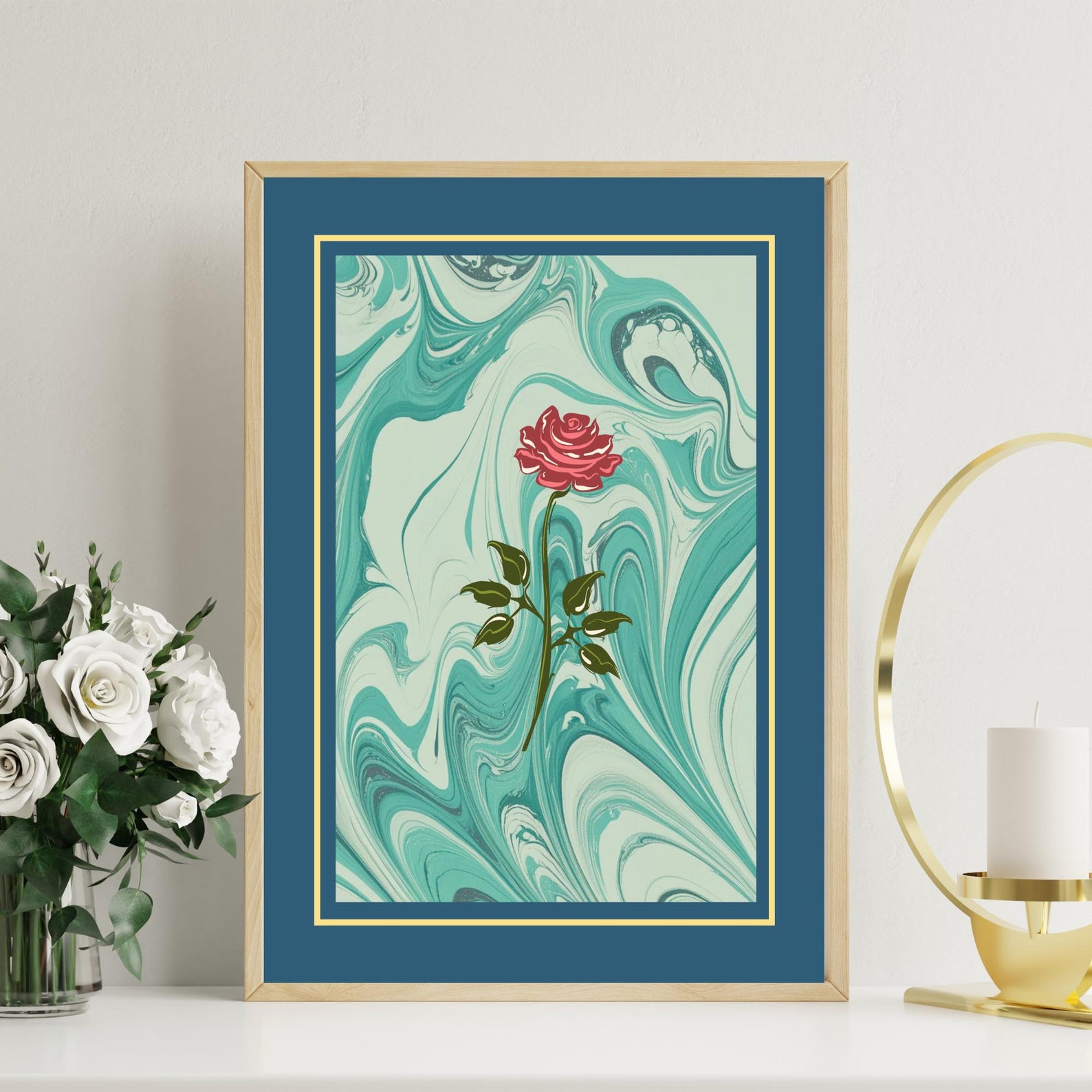 Turkish Ebru Art Print / Printable Marbling Wall Art / Fluid Home Decor ...