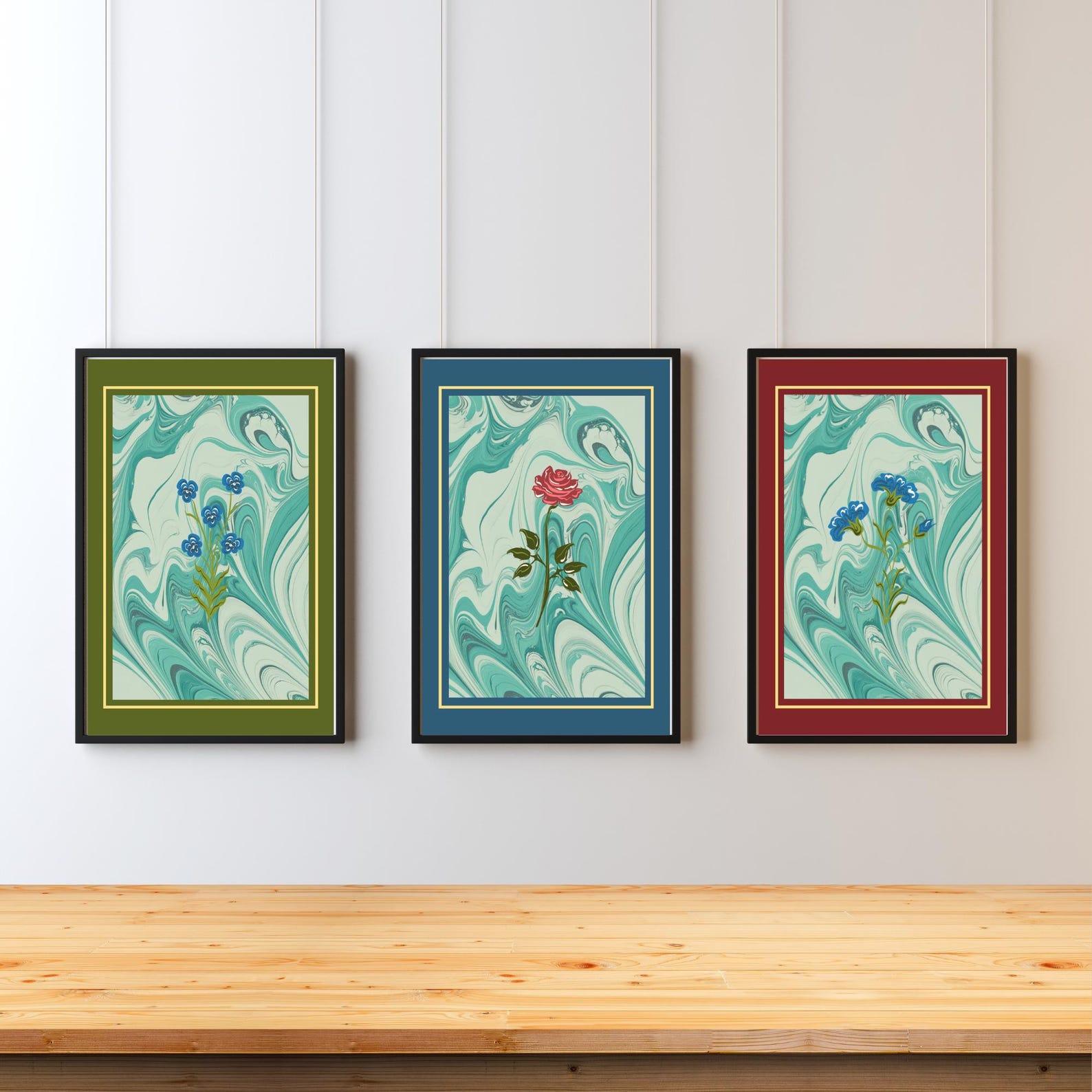 Turkish Ebru Art Print / Printable Marbling Wall Art / Fluid Home Decor ...