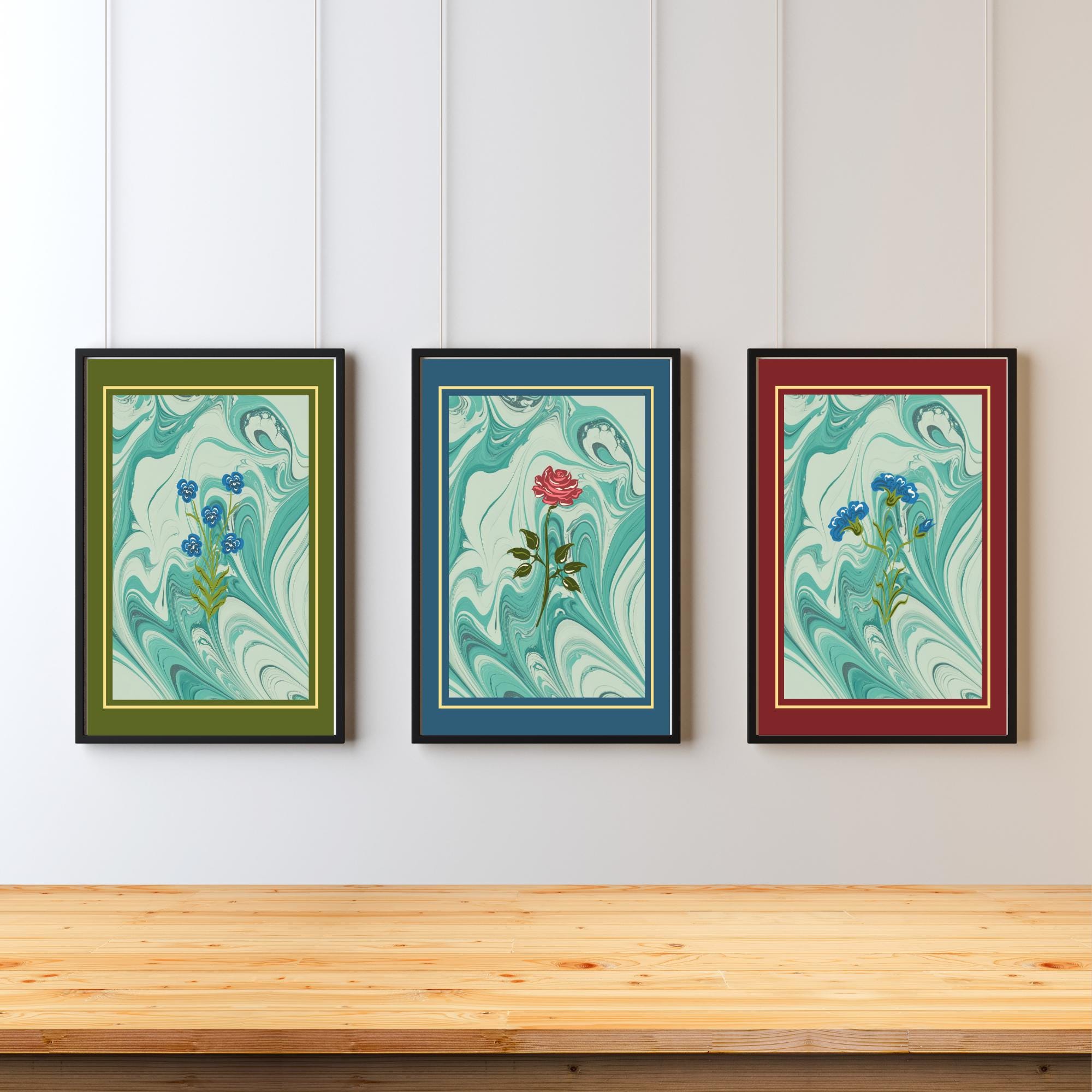 Turkish Ebru Art Print / Printable Marbling Wall Art / Fluid Home Decor ...