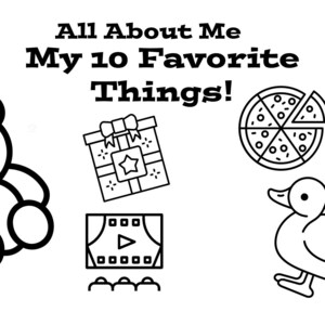 All About Me: My 10 Favorite Things! | 10 Page Printable Activity Book ...