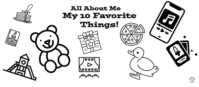 All About Me: My 10 Favorite Things 10 Page Printable Activity Book for ...