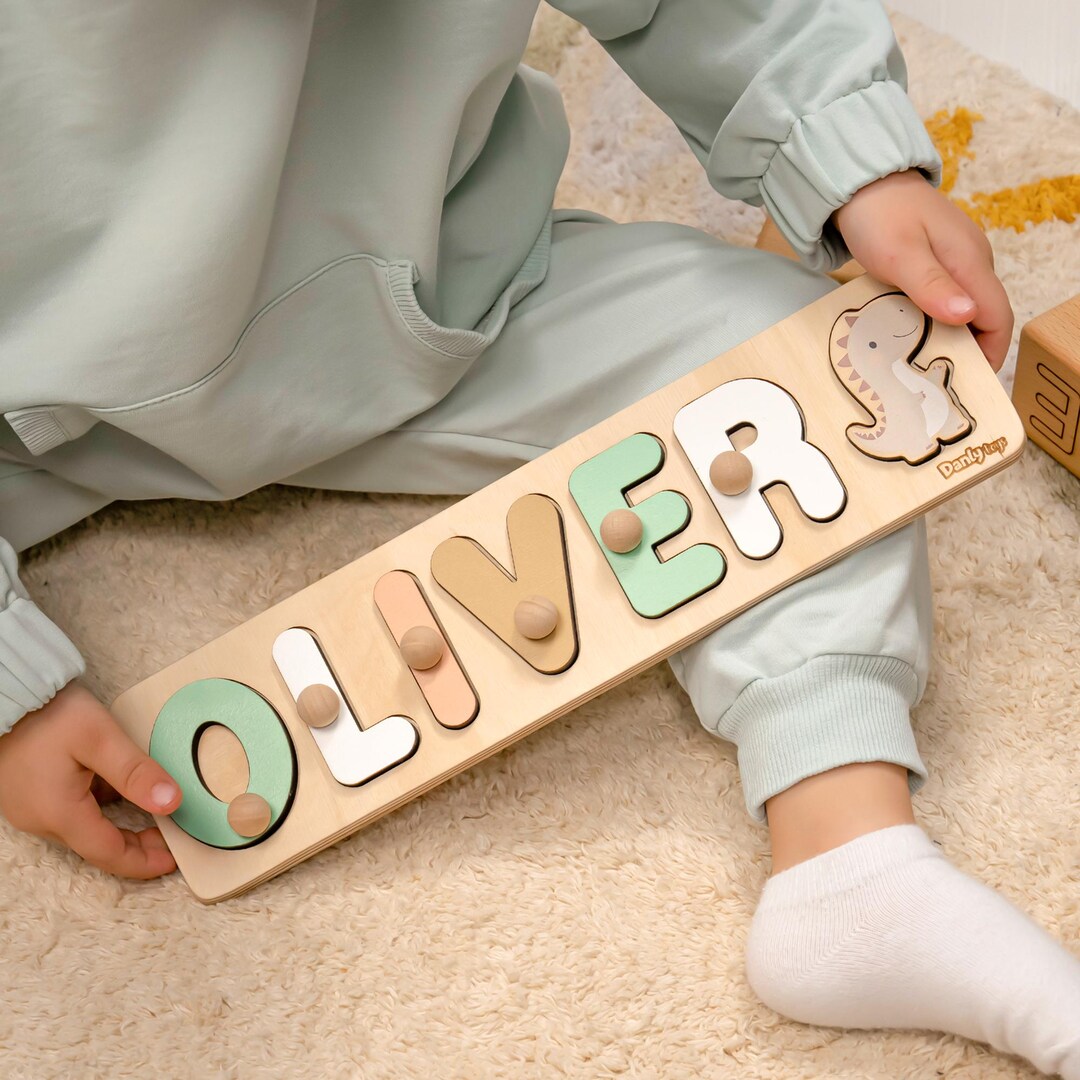 Custom Name Puzzle for Kids – Personalized Montessori Wooden Toy, 1st ...