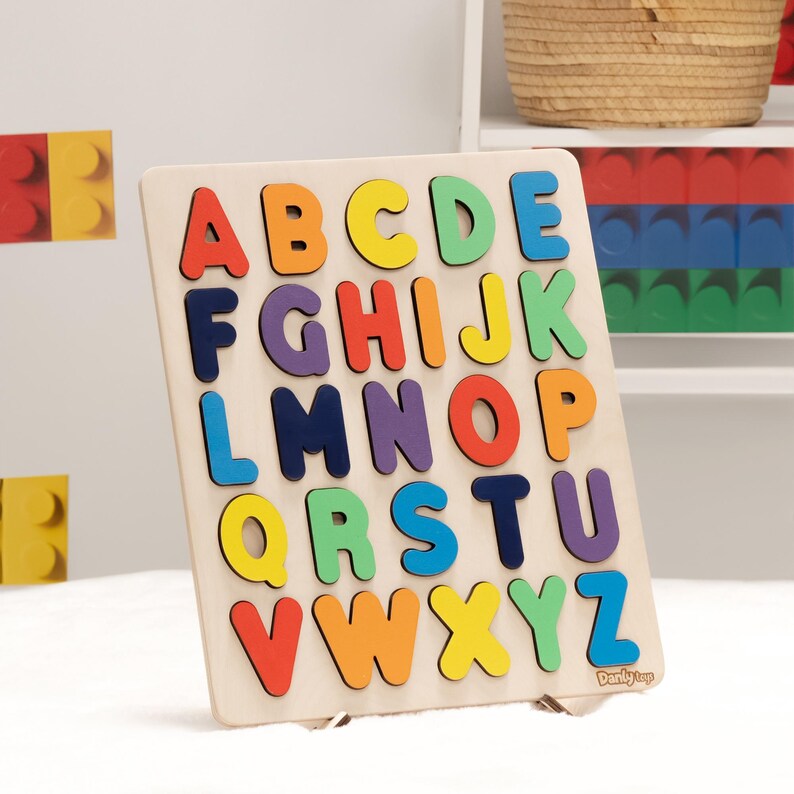 Rompecabezas de madera del alfabeto: tablero de aprendizaje Montessori ...