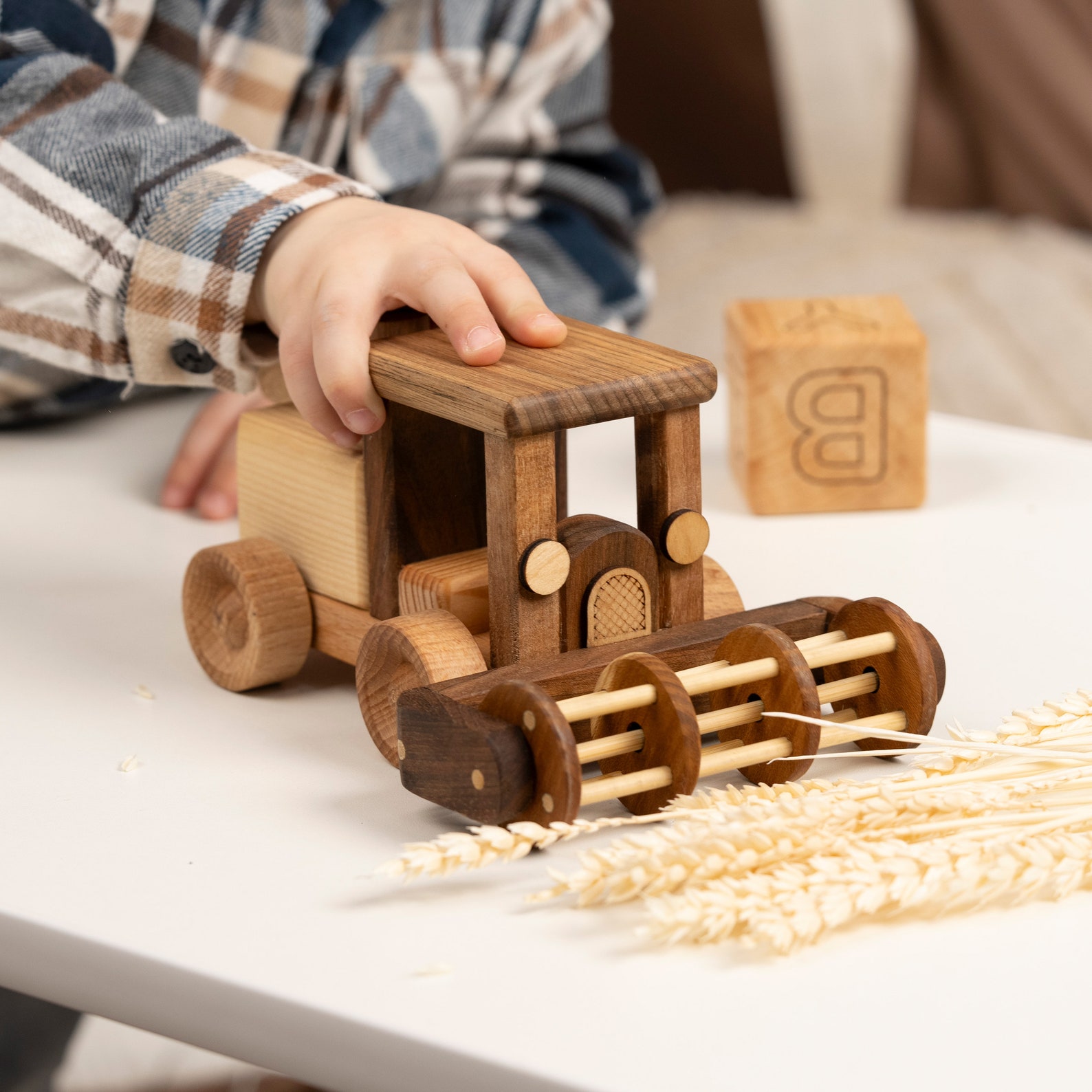 Wooden Combine Harvester, Wooden Farm Toys / PERSONALIZED - Etsy