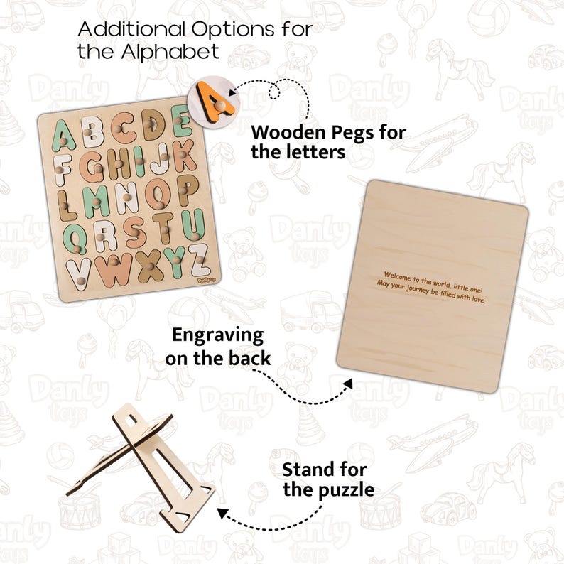 Montessori Wooden Alphabet Puzzle for Toddlers & Preschoolers ...