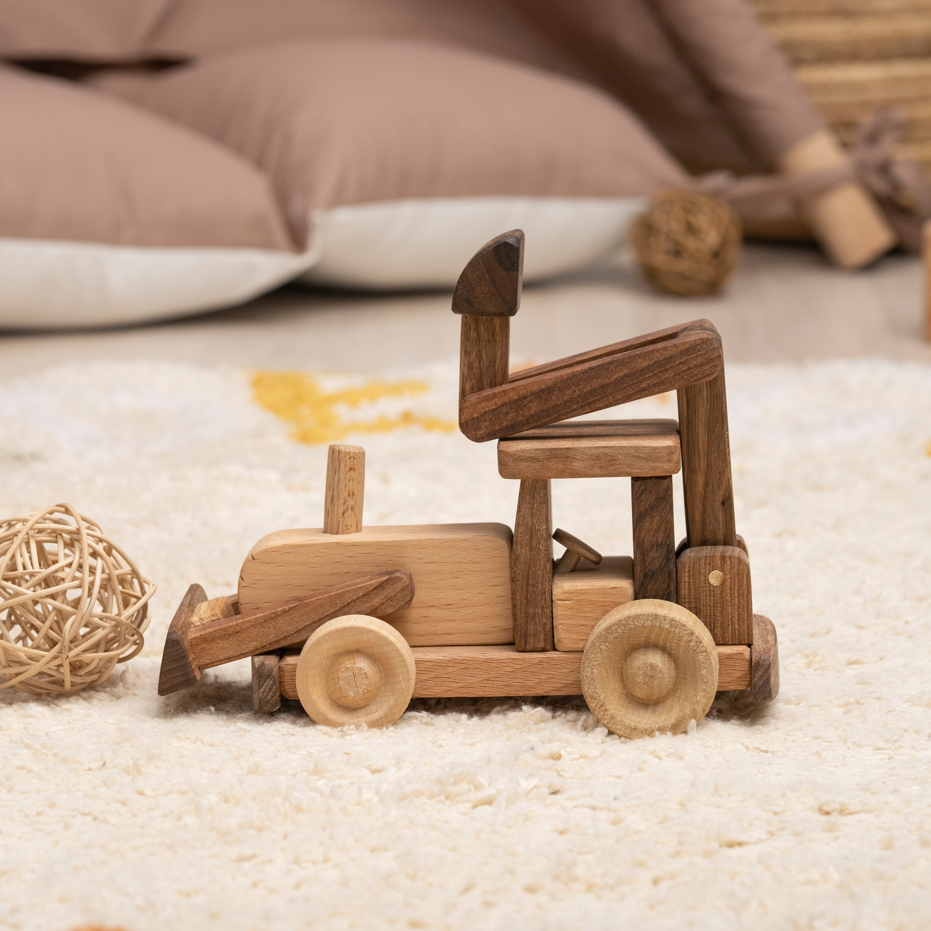 Handmade Wooden Toy Digger Truck - Personalized With Name Engraving - Etsy
