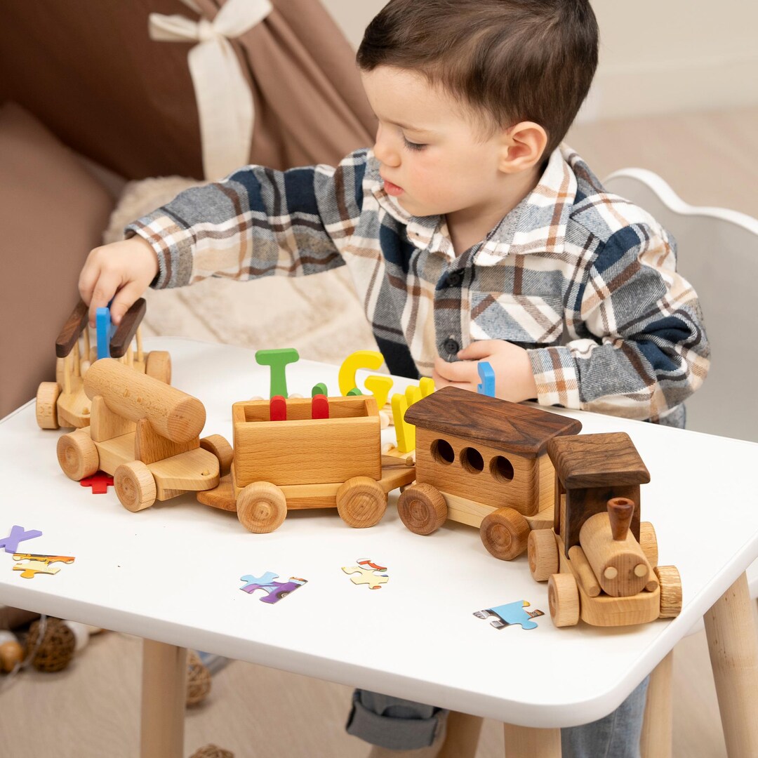 Handmade Wooden Train Set / PERSONALIZED - Etsy