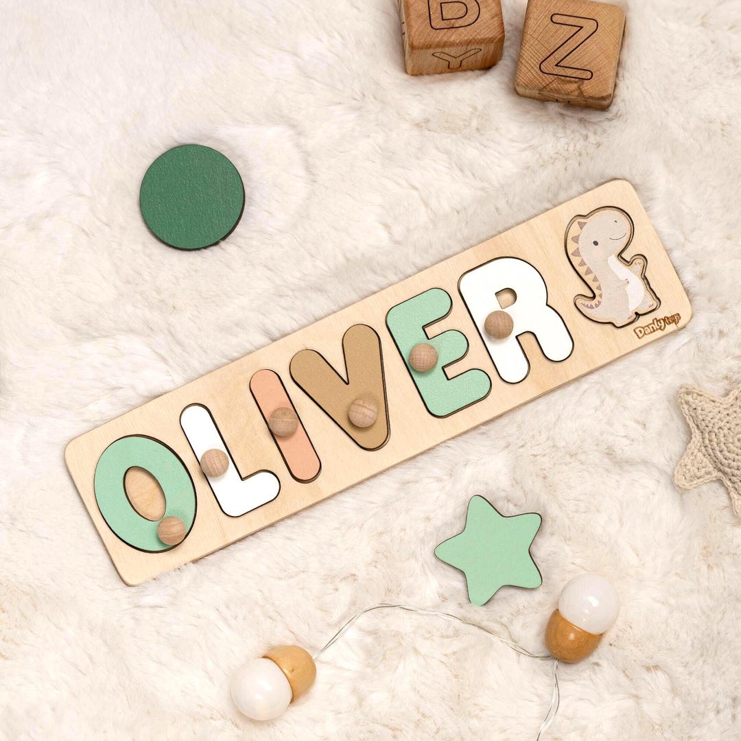 Personalized Wood Name Puzzle With Pegs, Montessori Toys - Etsy