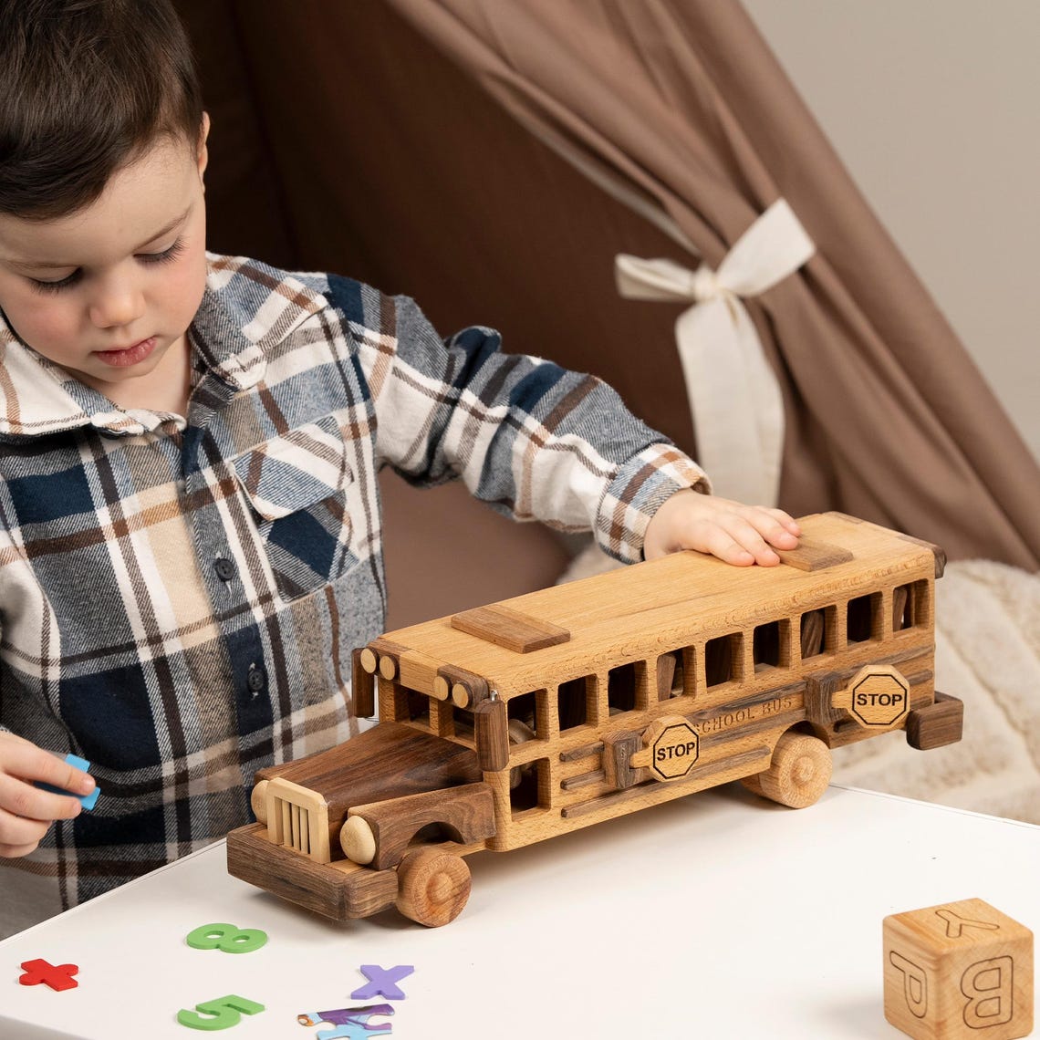 Wooden Toy School Bus / PERSONALIZED - Etsy
