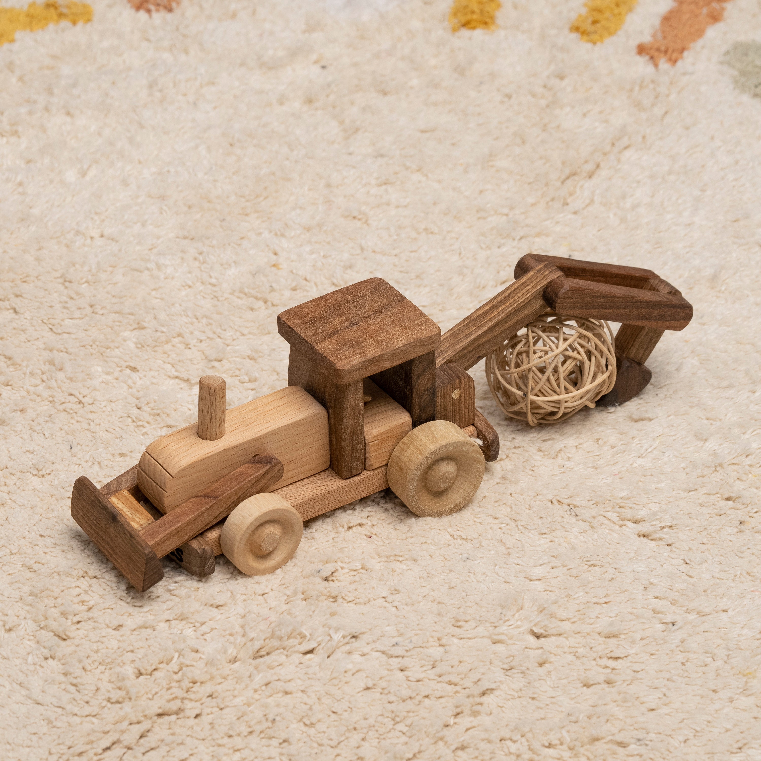 Handmade Wooden Toy Digger Truck - Personalized With Name Engraving - Etsy