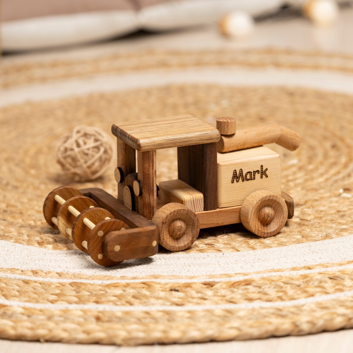 Wooden Combine Harvester, Wooden Farm Toys / PERSONALIZED - Etsy