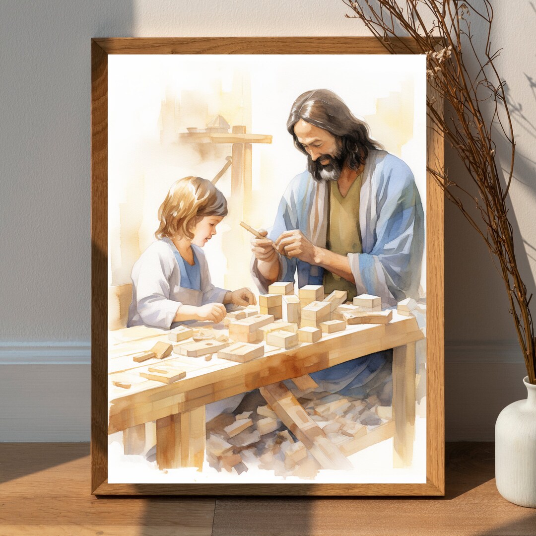 St. Joseph and Baby Jesus Canvas Prints, Saint Art, St. Joseph Canvas ...