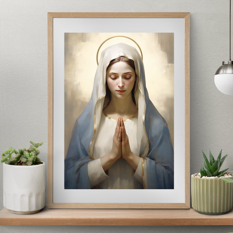 Immaculate Heart of the Virgin Mary Digital File, Virgin Mary Art ...