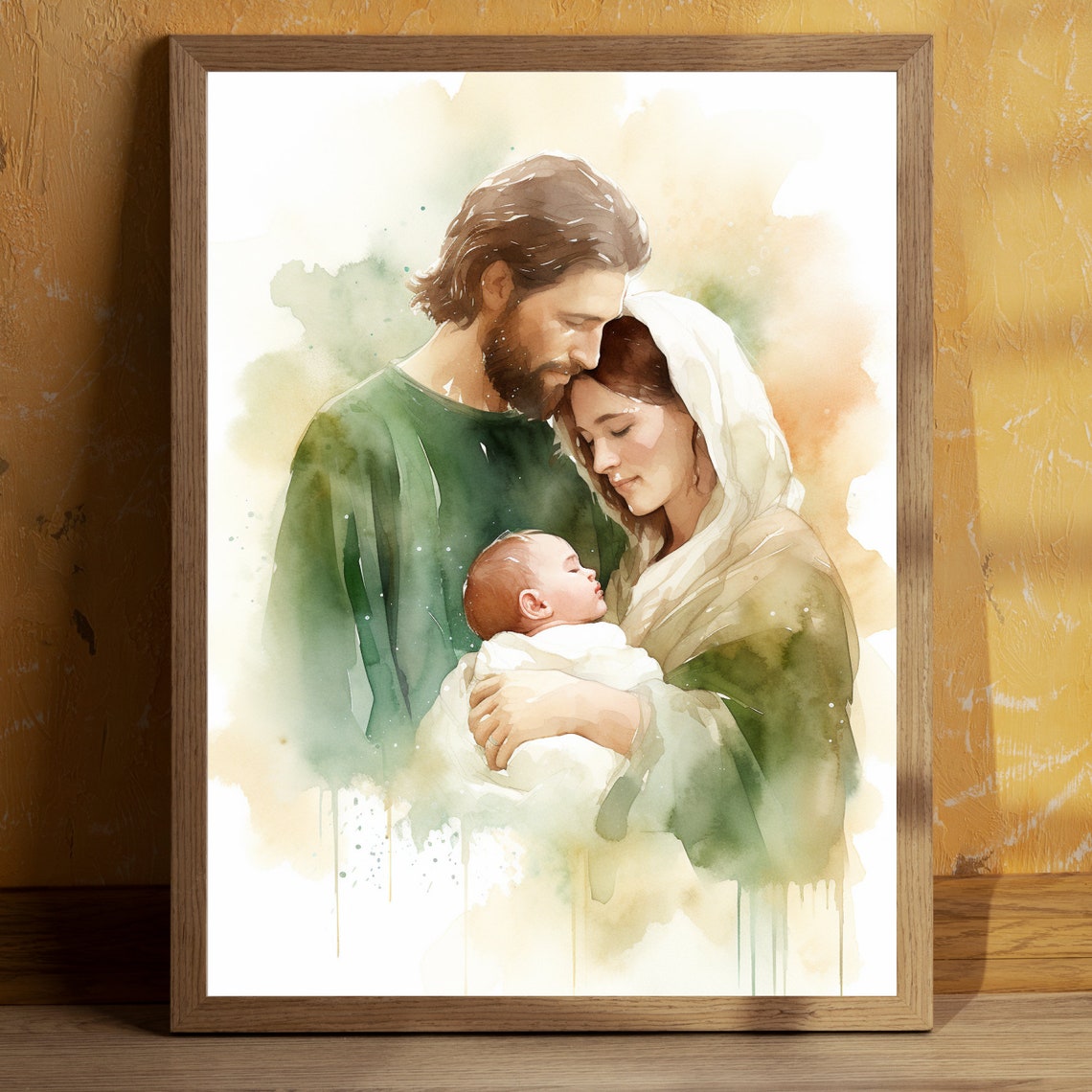 Holy Family Digital Print, St. Joseph and Baby Jesus Art, Blessed ...