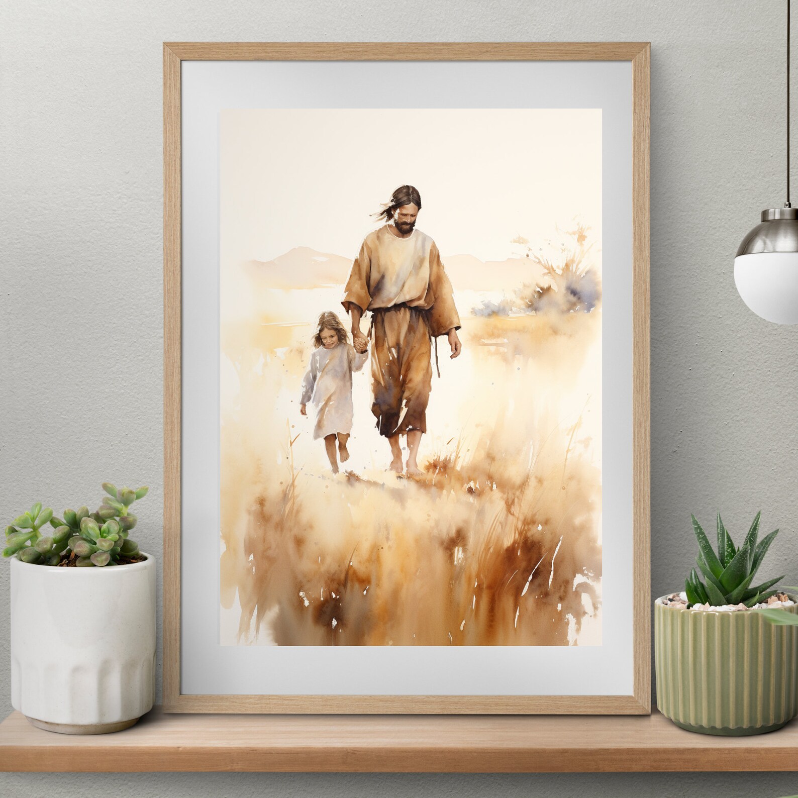 Come Follow Me Jesus Christ Walking With Children Bible Art Christian ...