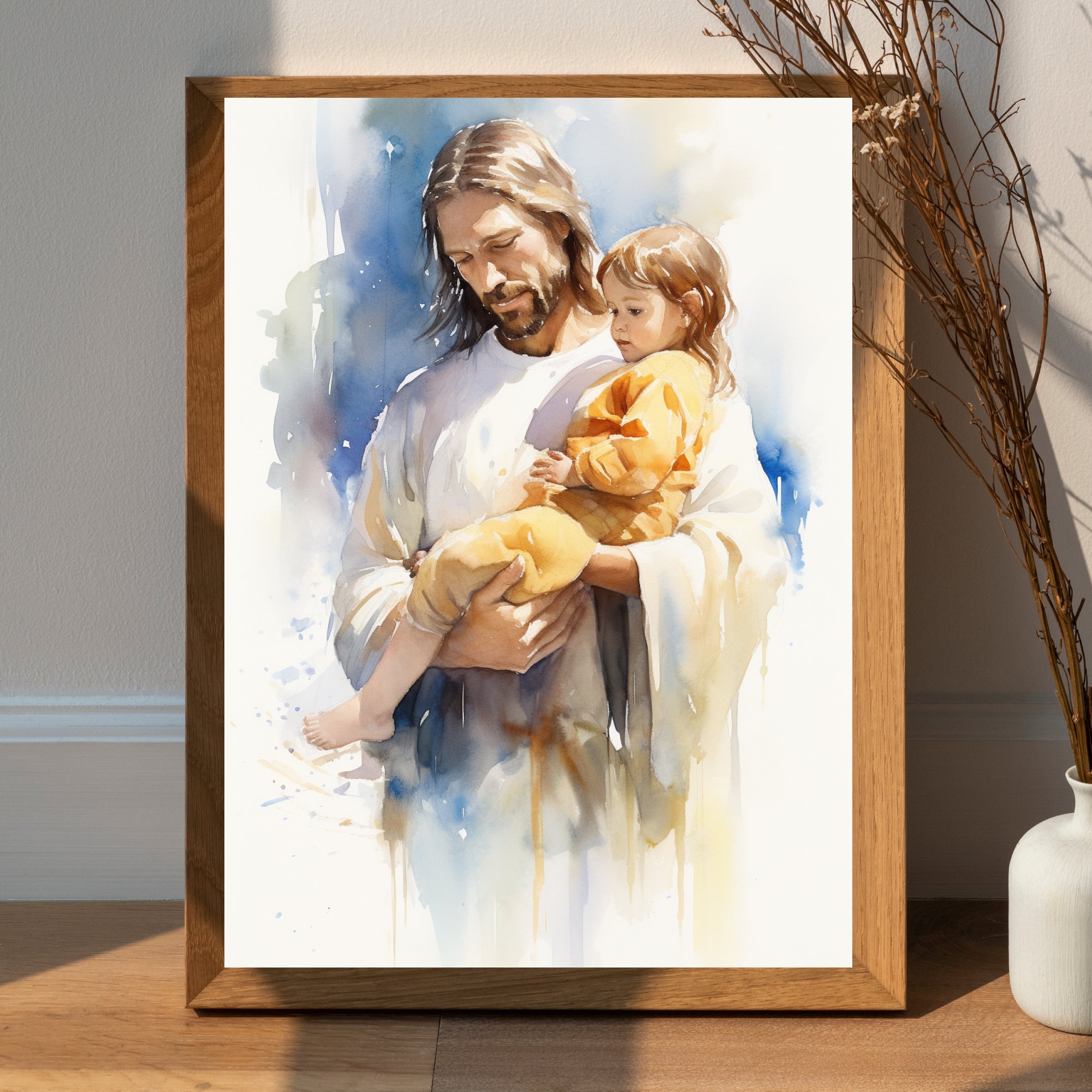 St.joseph and Baby Jesus Art Printable Bundle Saint Art St. Joseph Art ...