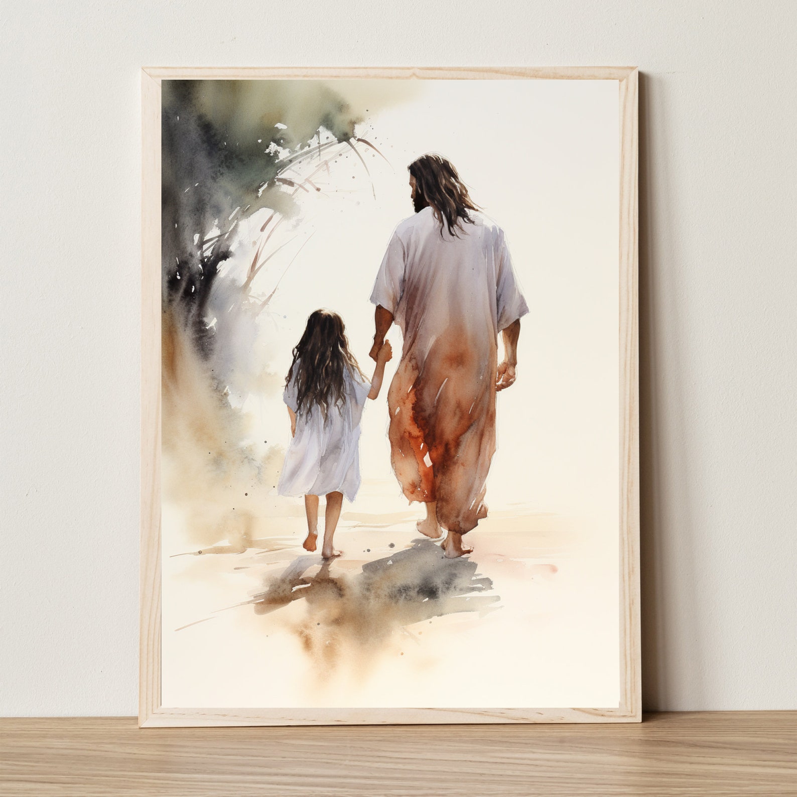 Safe in His Arms Digital Download Jesus Embracing Woman Christian Art ...