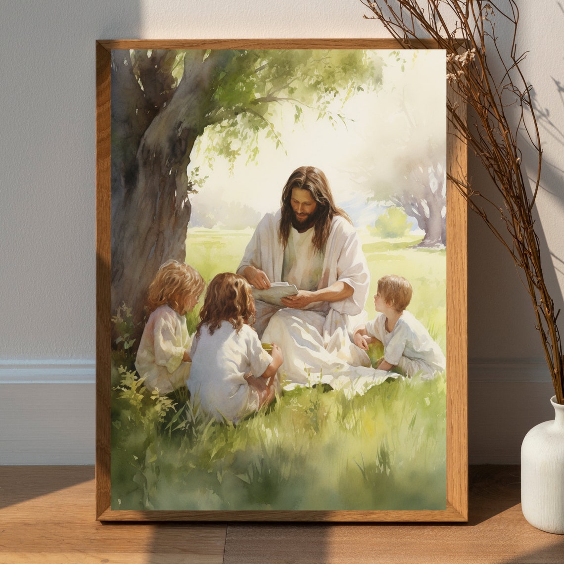 Jesus Sitting With Children, Jesus Portrait, Jesus Painting, Jesus ...