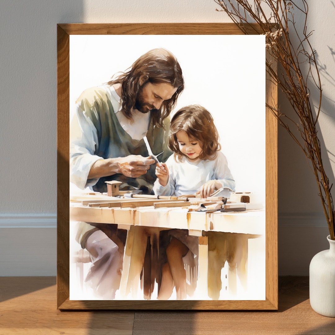 St. Joseph and Baby Jesus Canvas Prints, Saint Art, St. Joseph Canvas ...