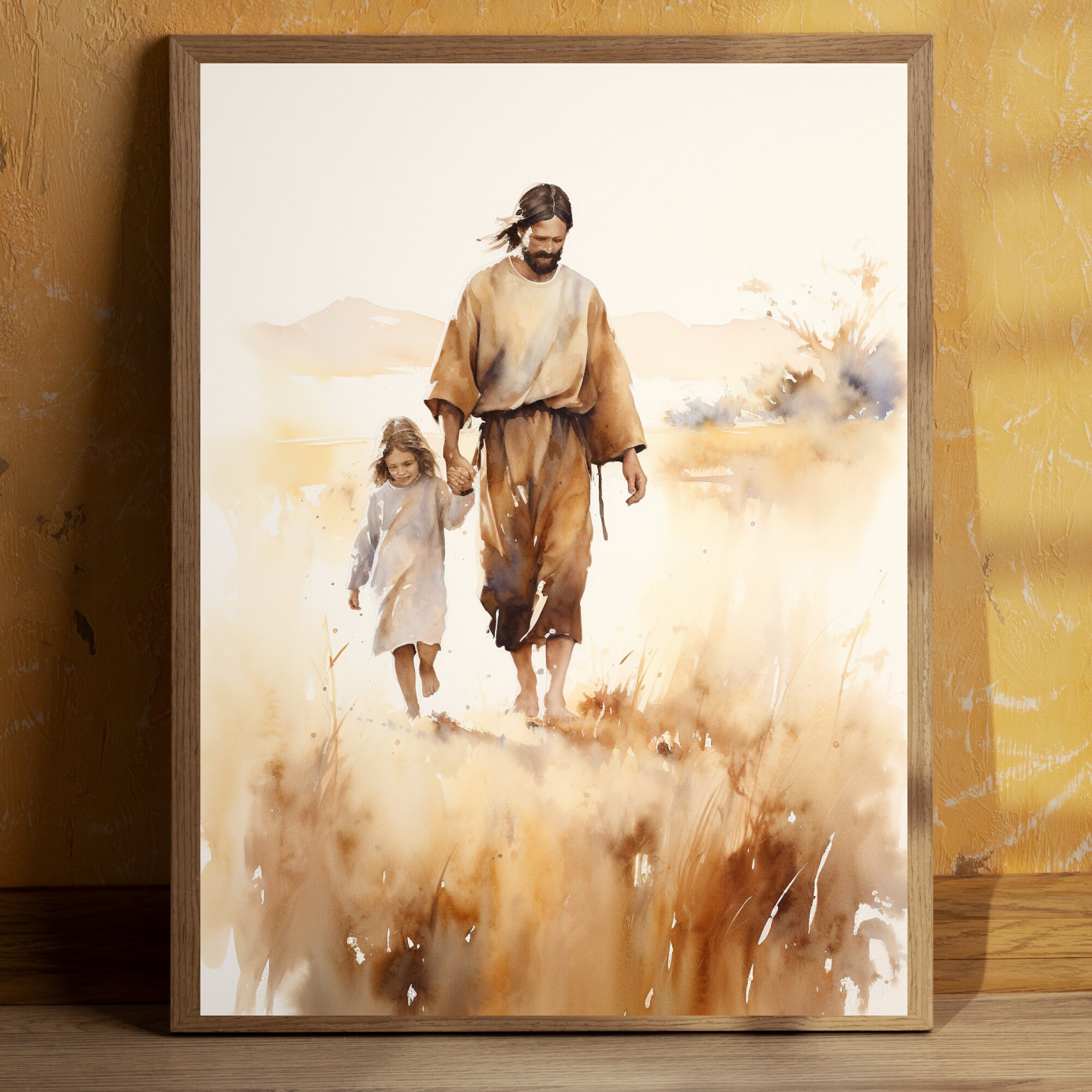 Come Follow Me Jesus Christ Walking With Children Bible Art Christian ...