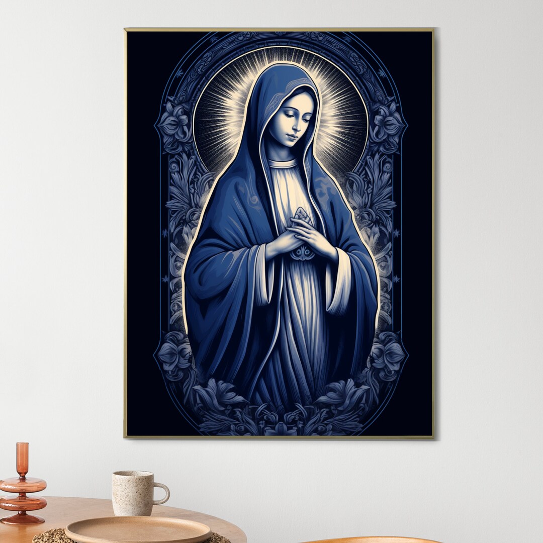 Our Lady of Grace, Blessed Virgin Art, Mother Mary, Madonna, Digital ...