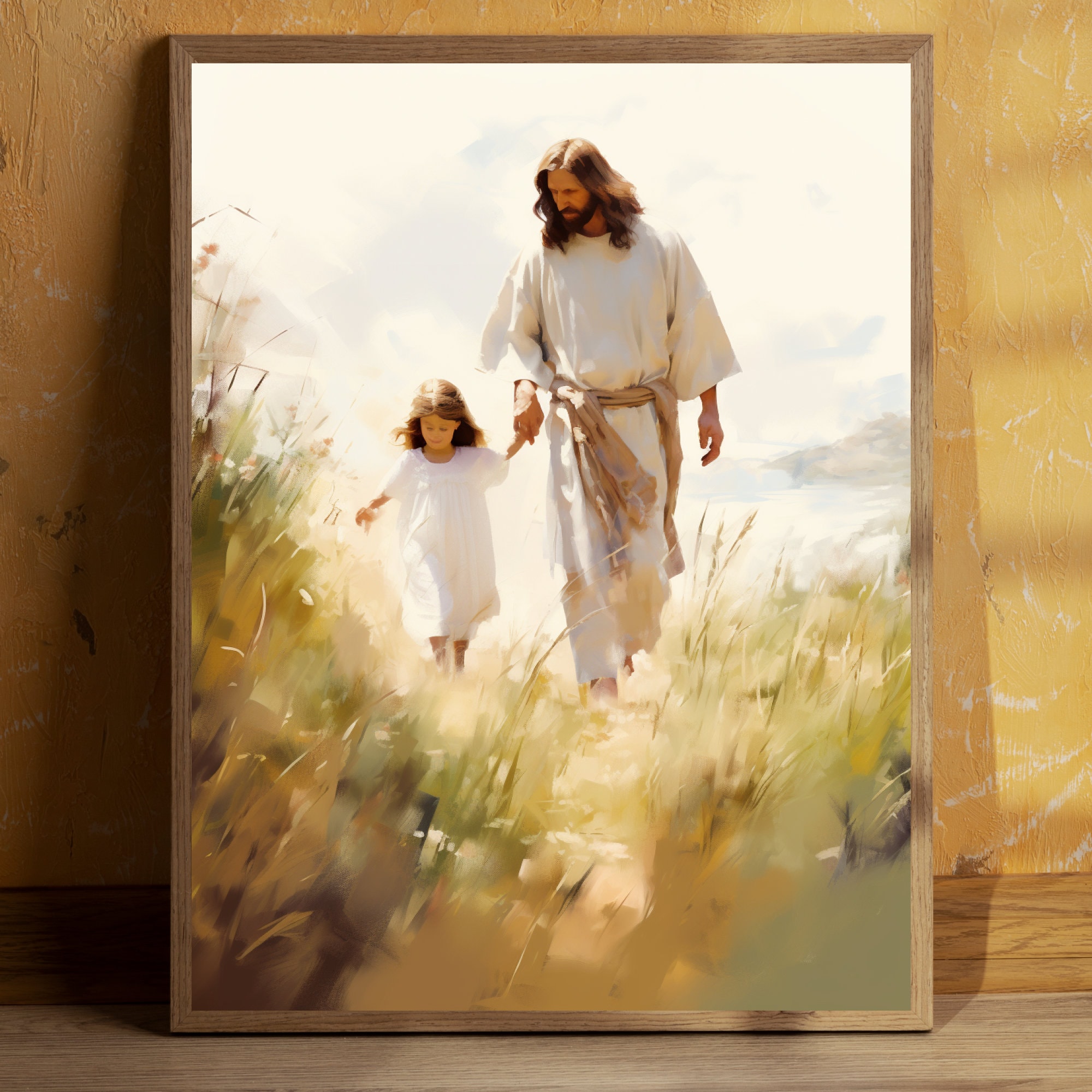 Catholic Art Come Follow Me Jesus Christ Walking With Children Bible Art Christian Art Printable ...