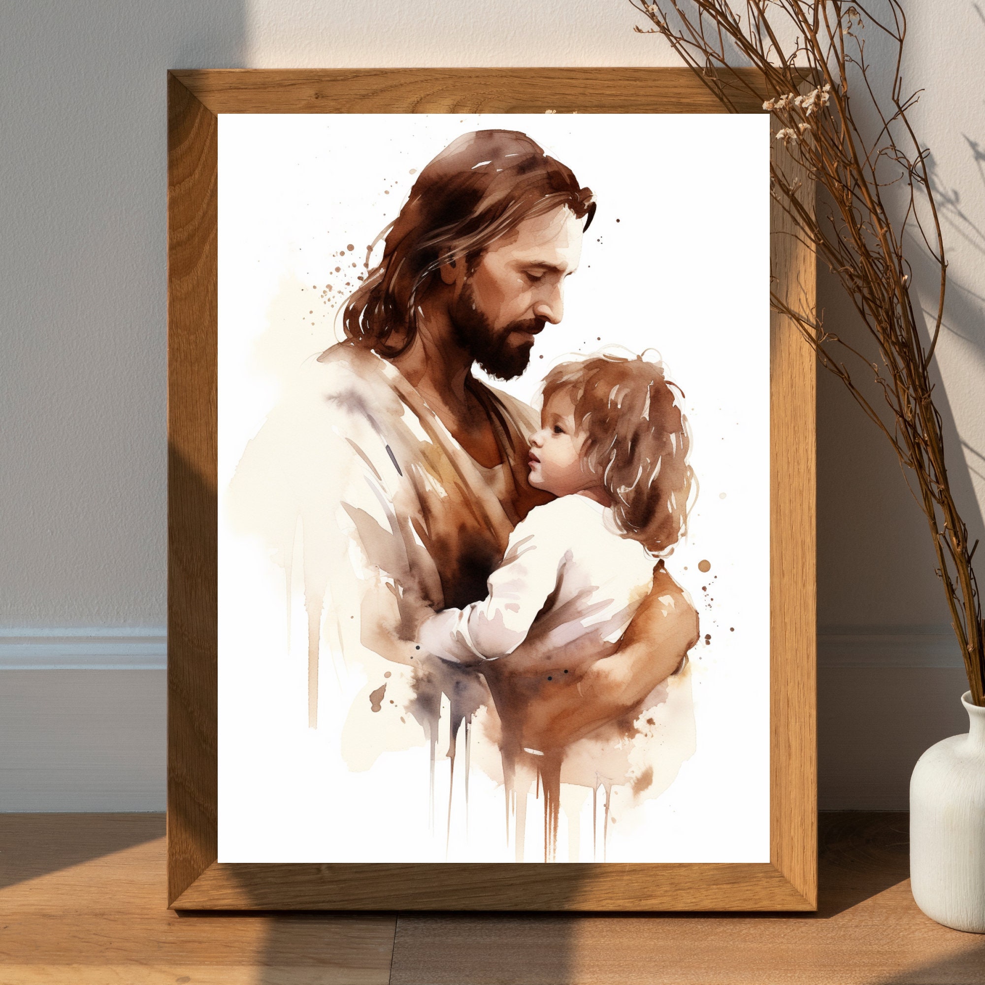 Come Follow Me Jesus Christ Walking With Children Bible Art Christian ...