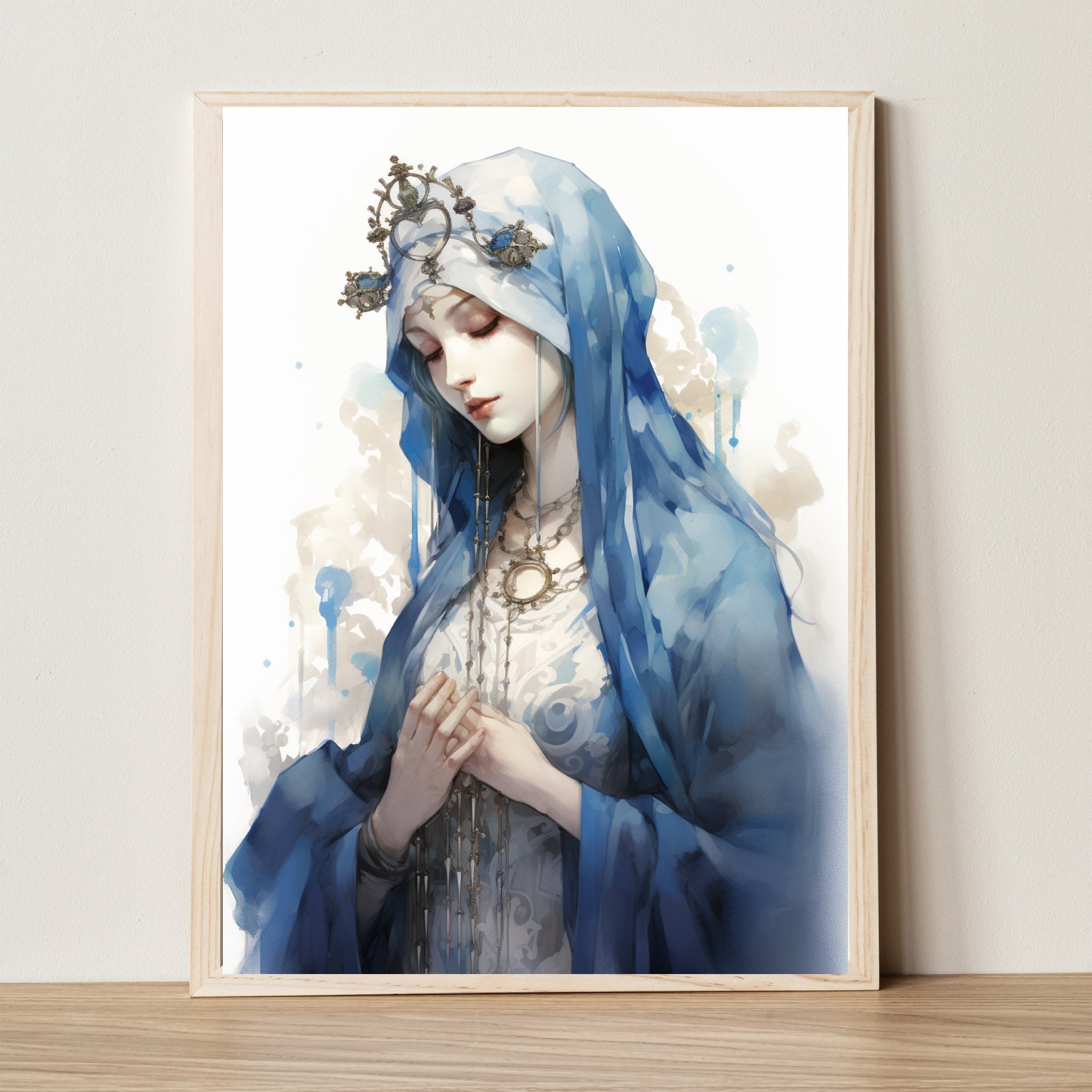 Mother Marys Blue Mantle Digital Art ,under Your Protection,our Lady ...